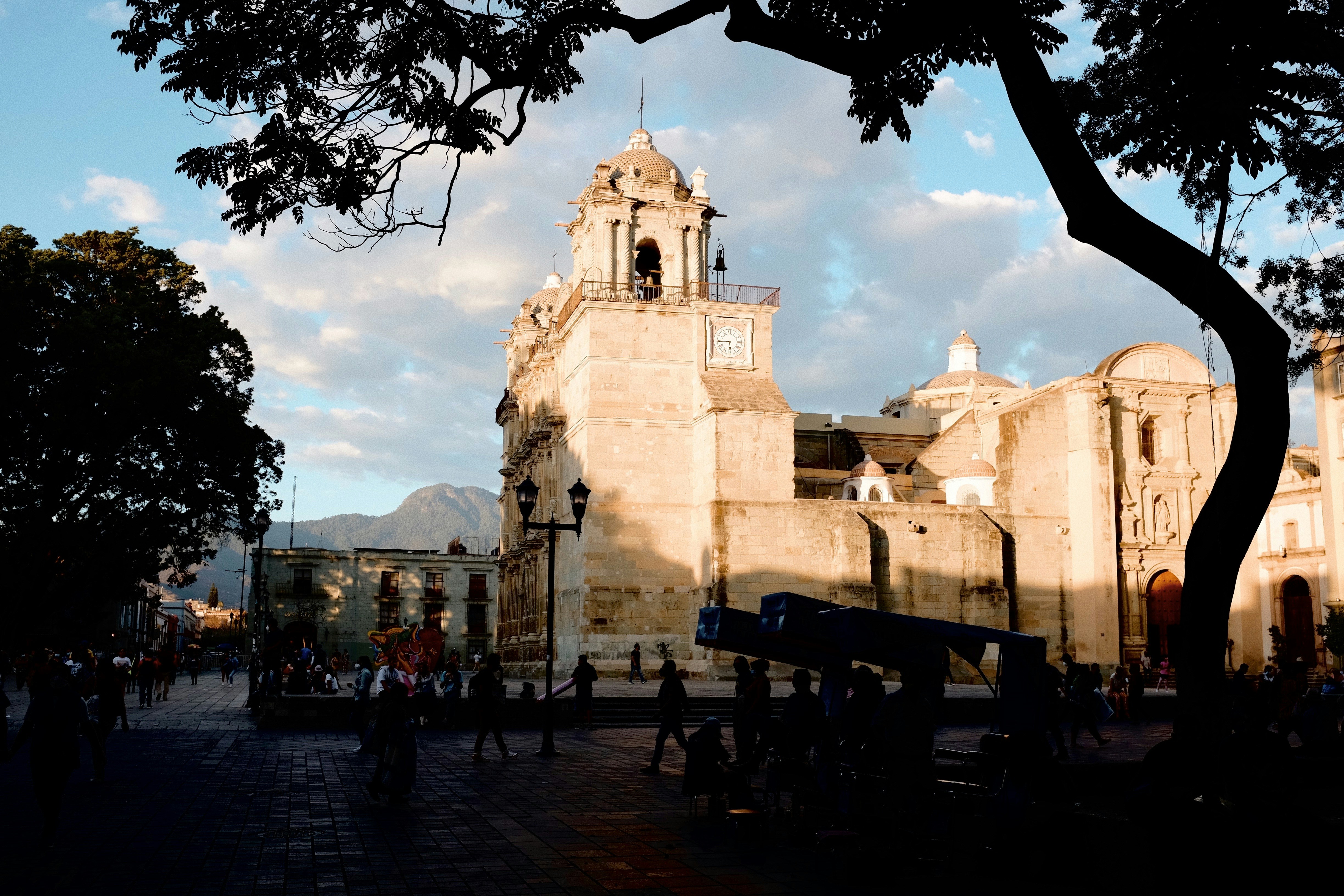 A large building with a clock tower on top of it photo – Free Oaxaca de ...