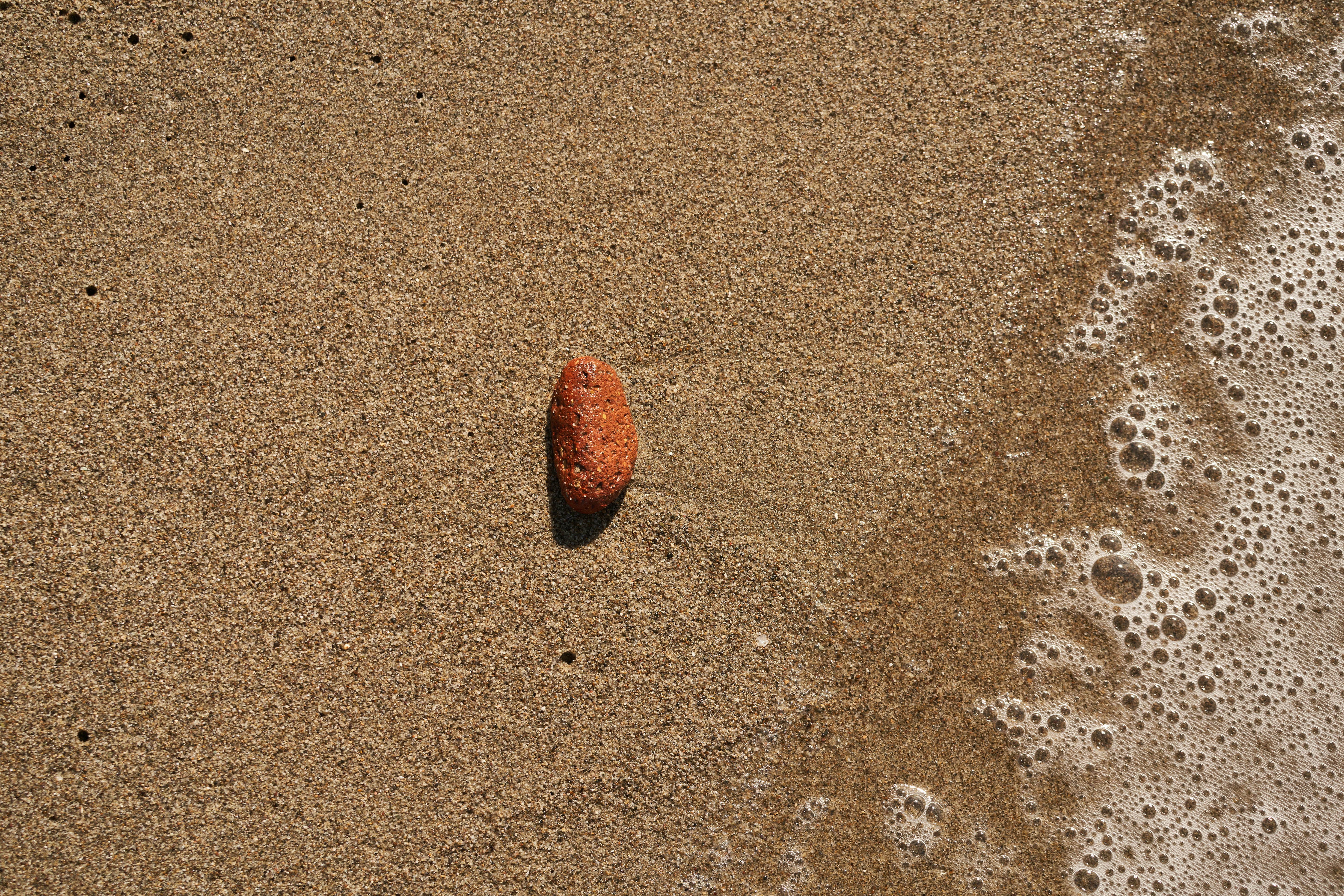 Un rocher sur une plage de sable au bord de l’océan photo – Image ...