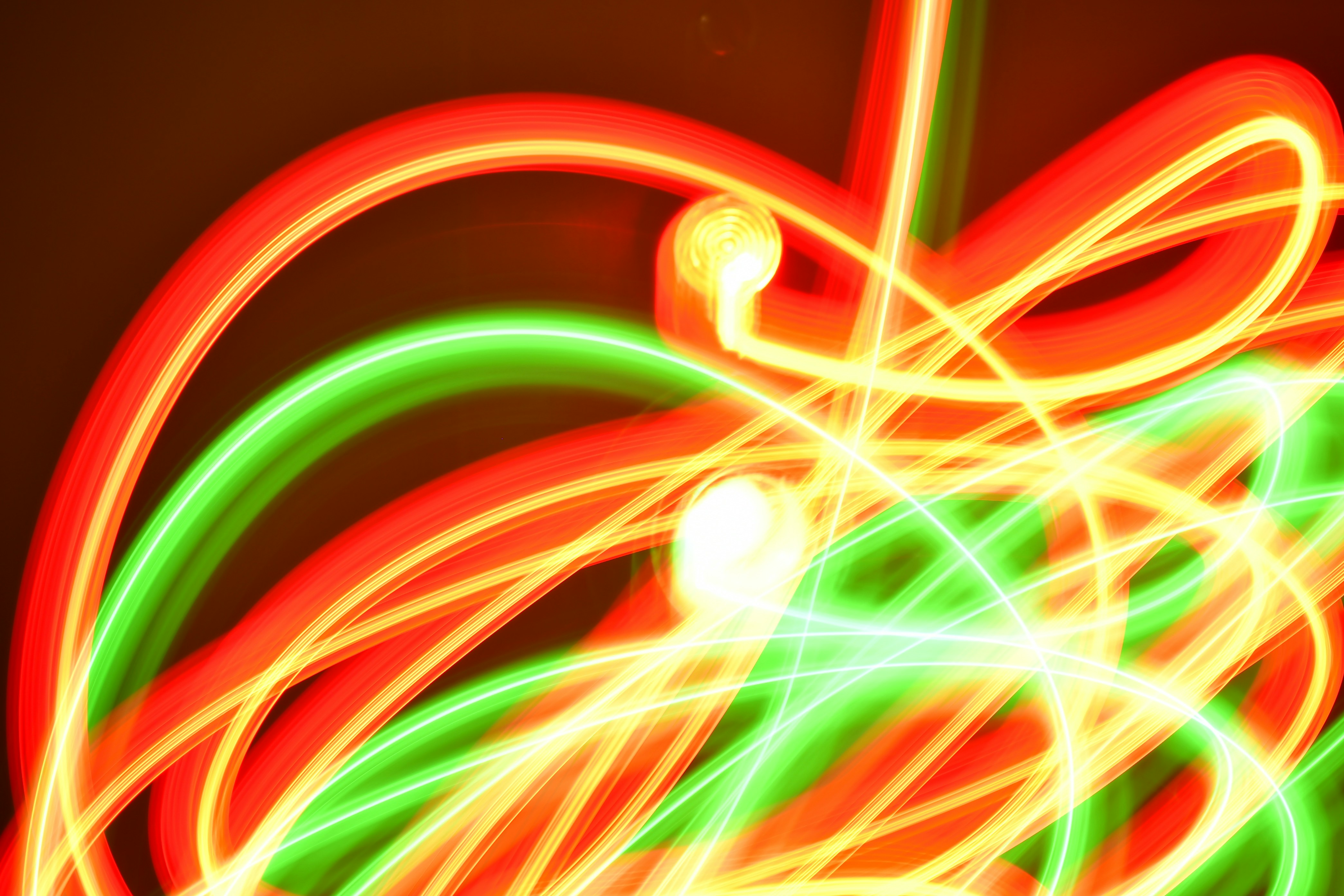Neon Whorls: A Night of Colorful Light Trails