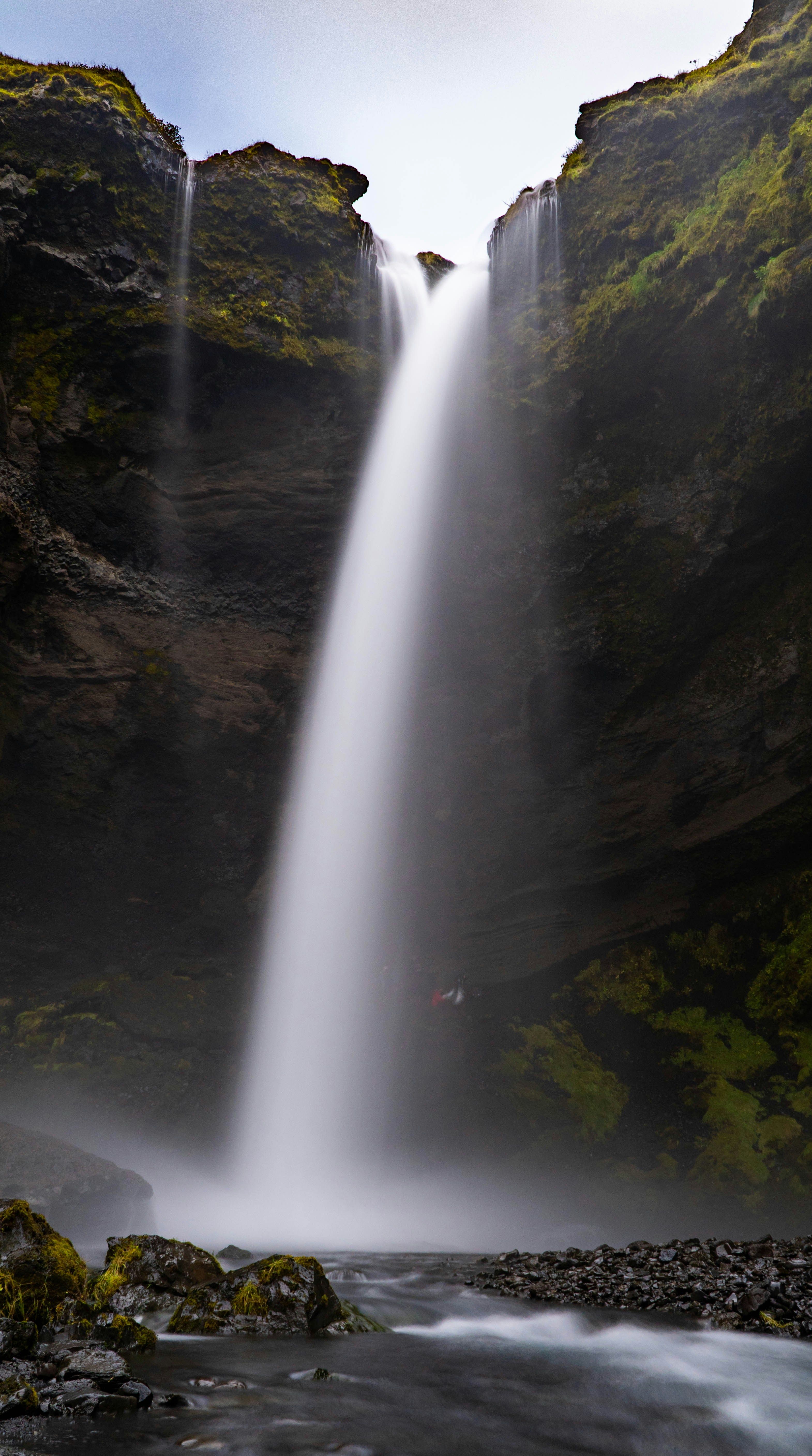 A very tall waterfall in the middle of a river photo – Free Iceland ...
