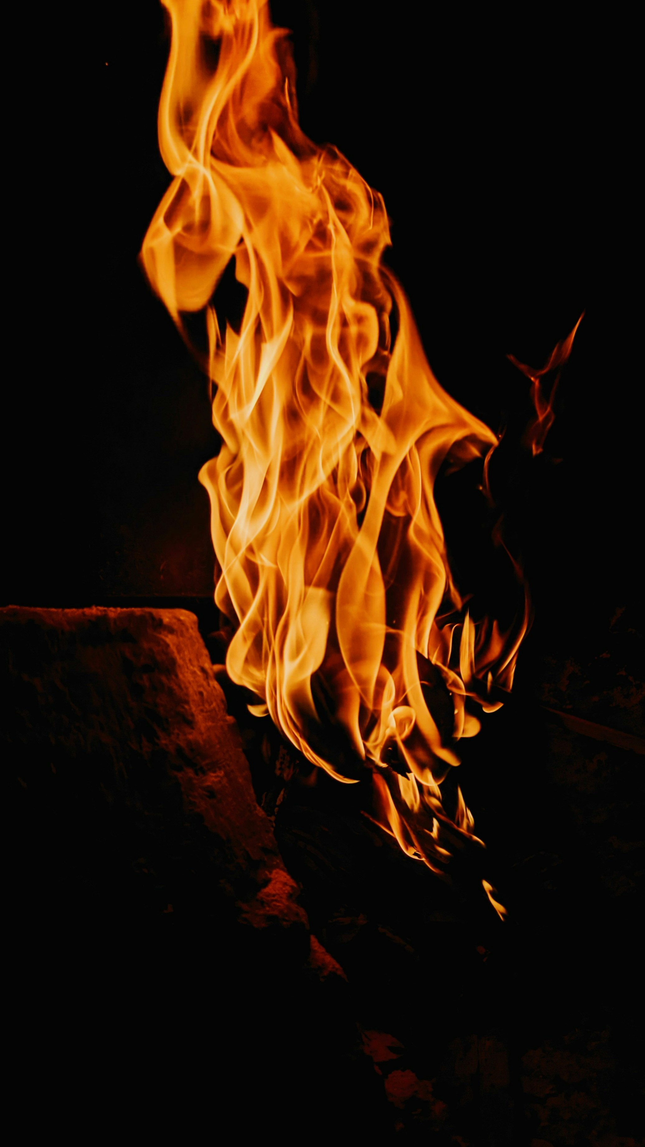 Inferno in the Dark: Untamed Flame Rising from the Ash