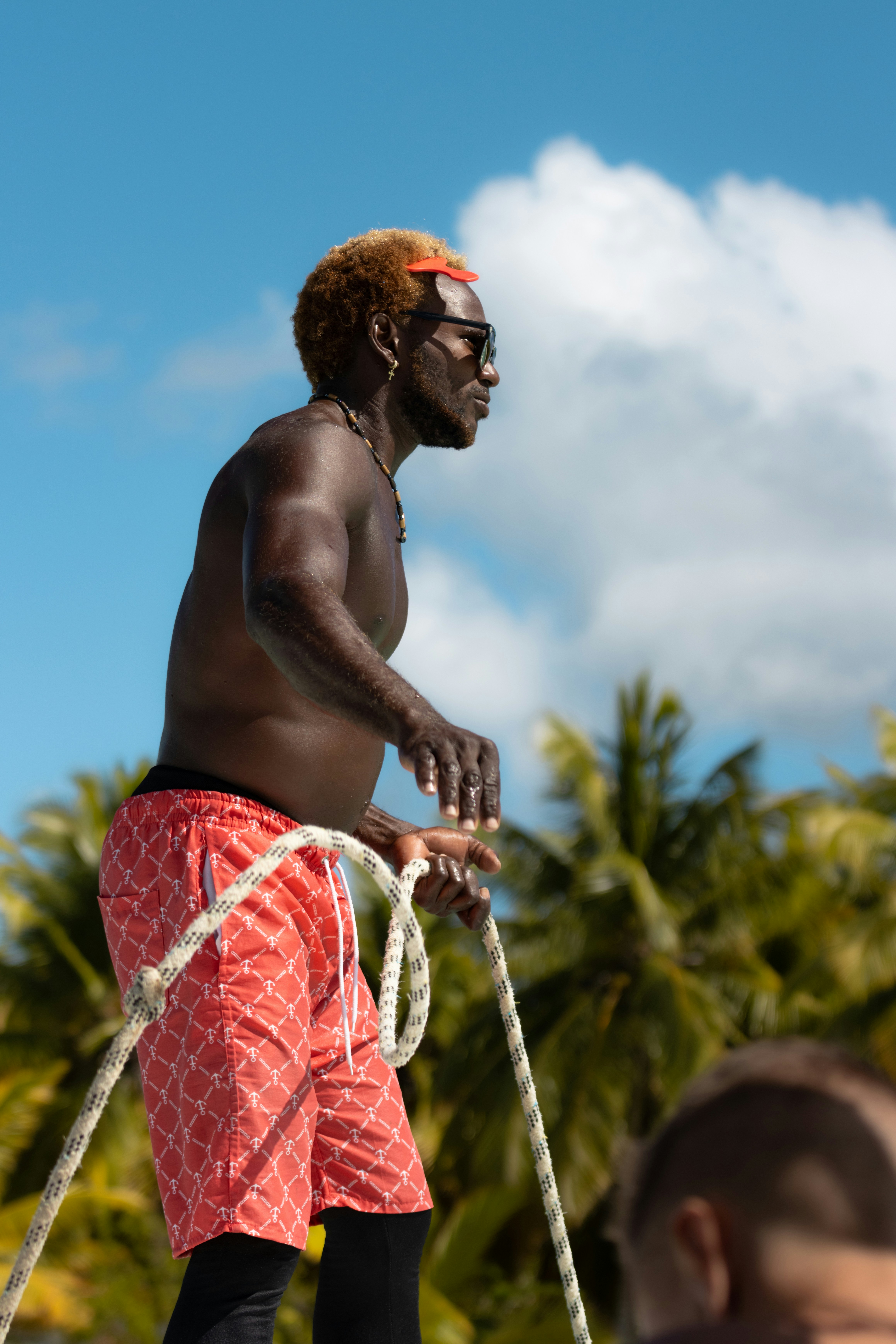 Noon Rope Session on a Palm-Fringed Beach