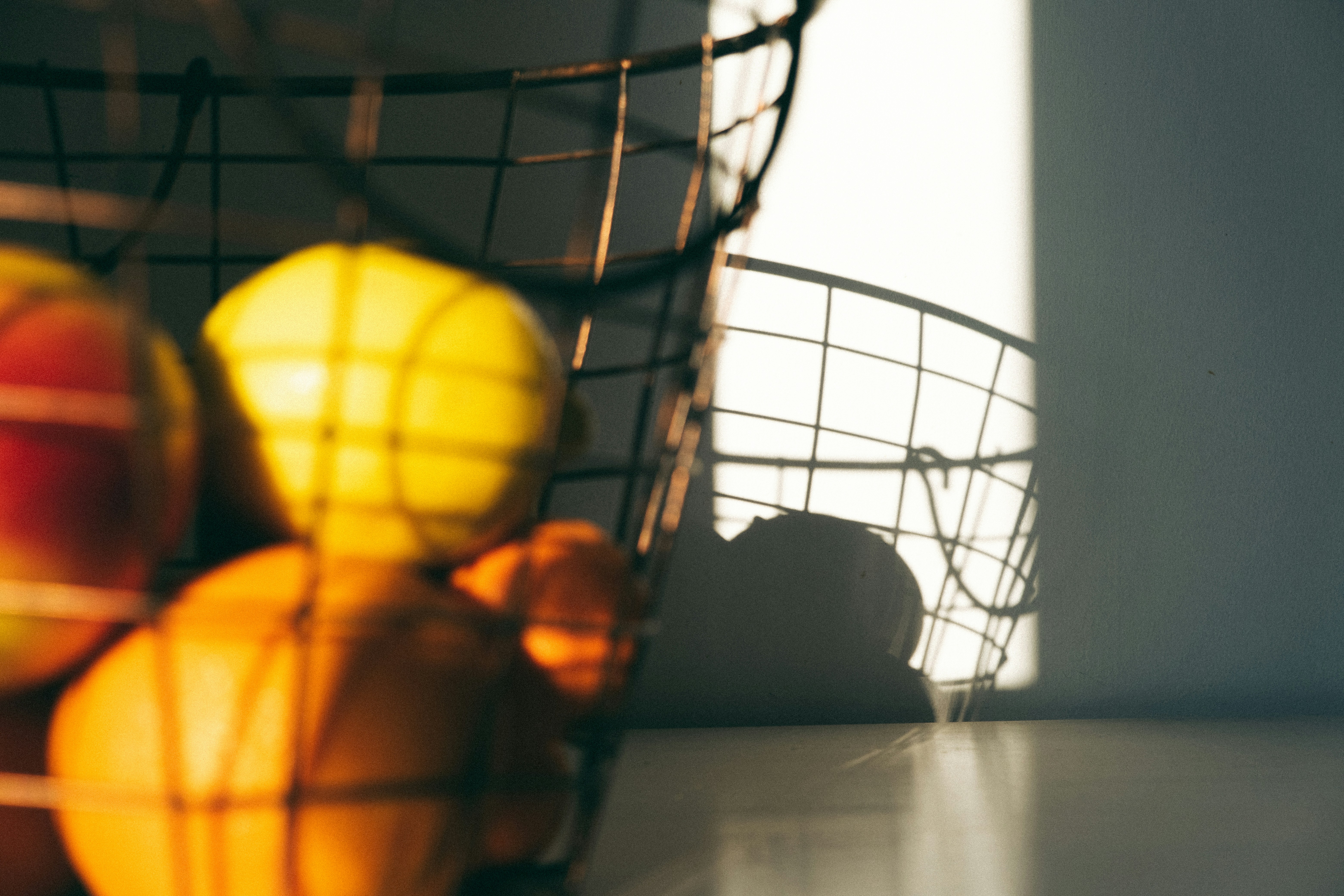Wire Mesh, Bright Orbs: A Quiet Still Life