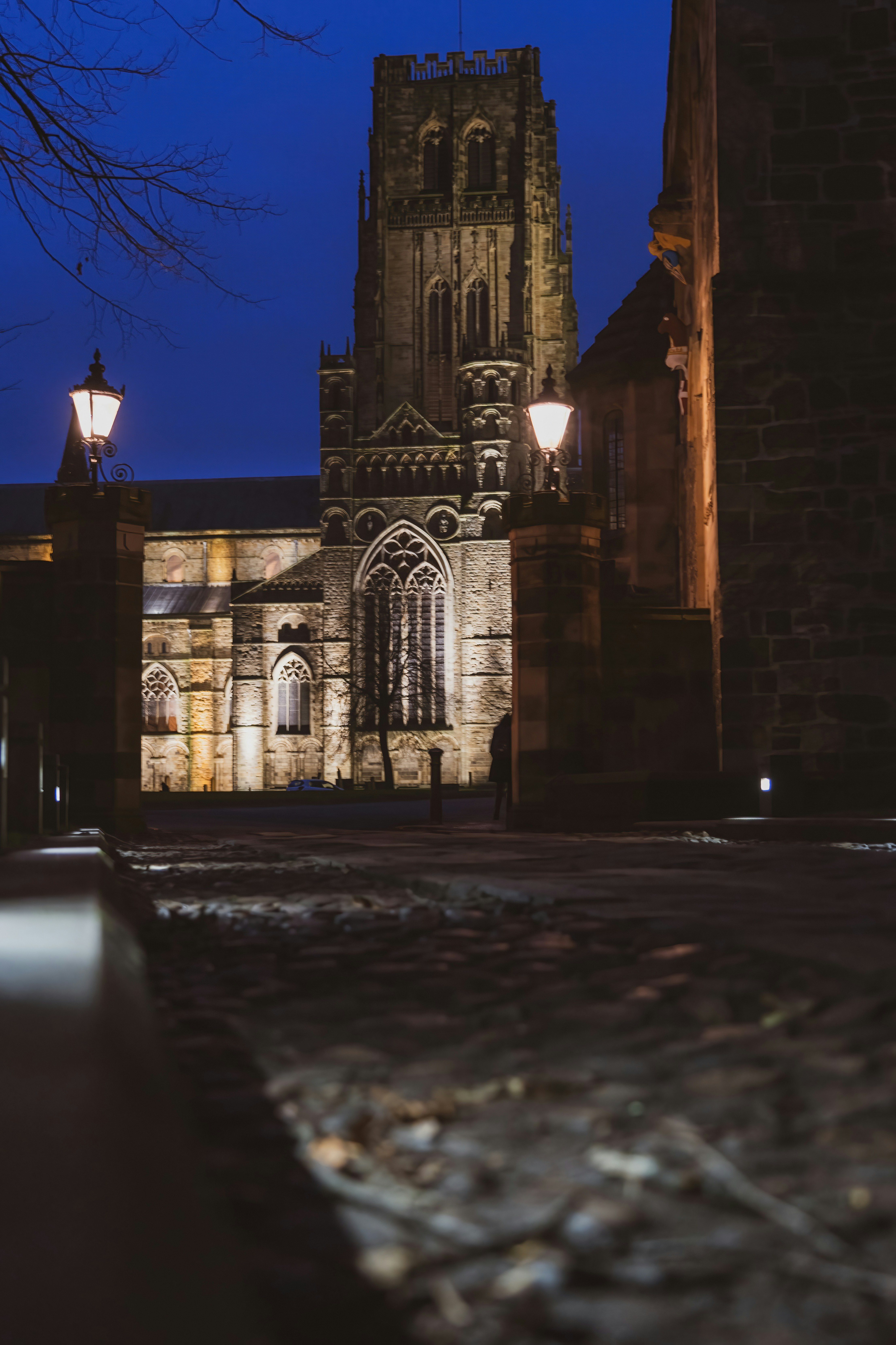 Illuminated Gothic Splendor at Dusk