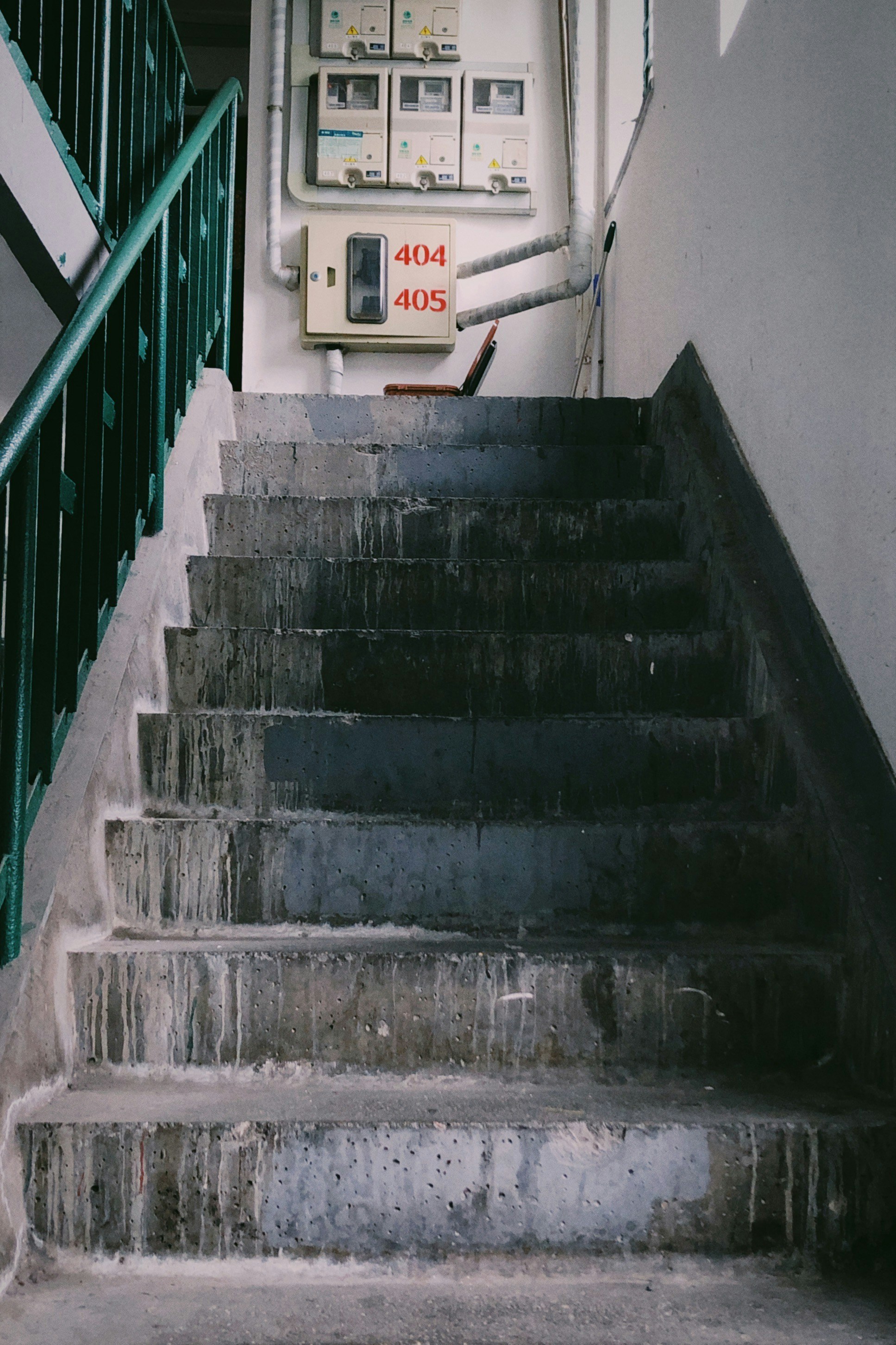 A set of stairs leading up to a fire hydrant photo – Free Film Image on ...