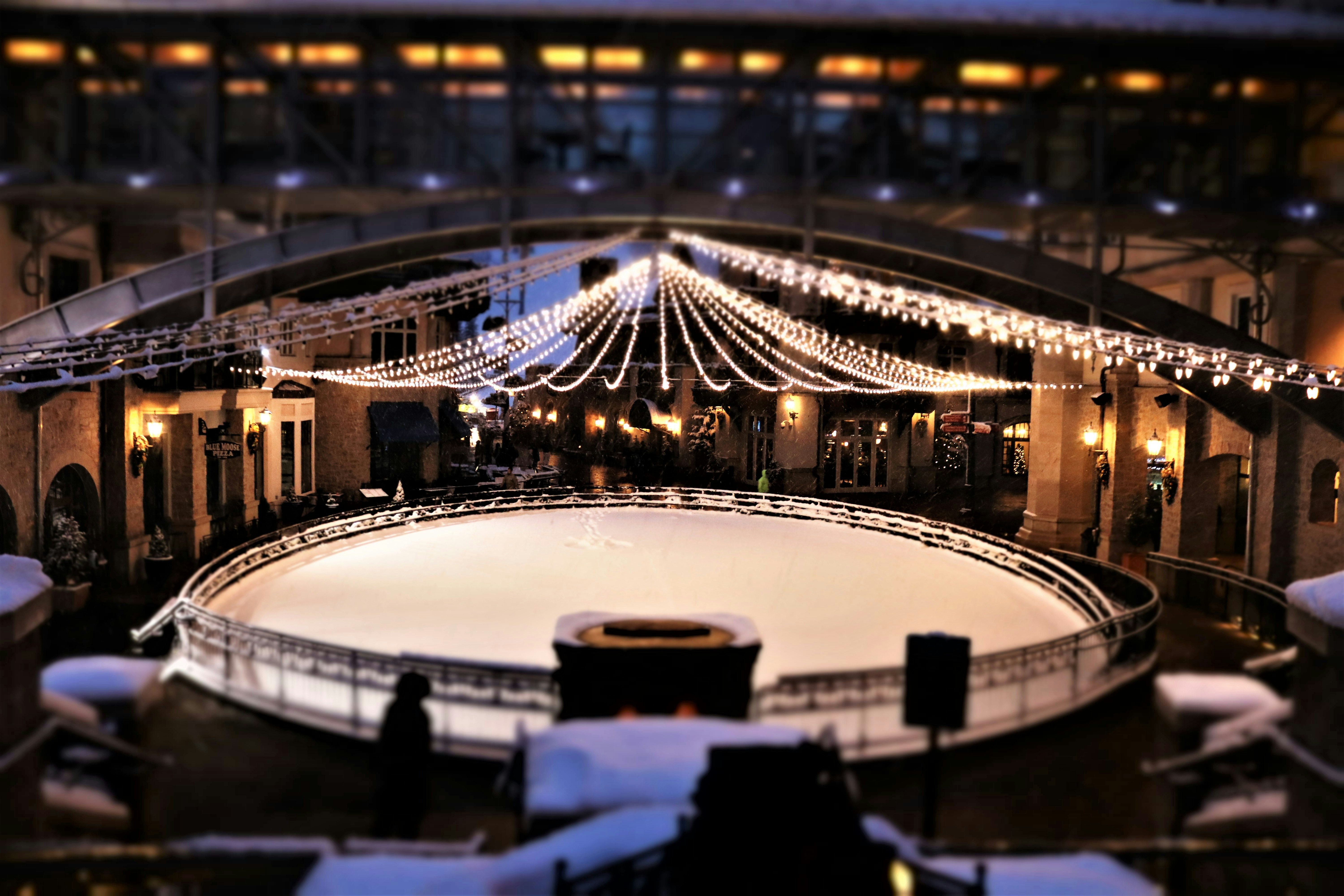 An overhead view of a skating rink at night photo – Free Colorado Image ...