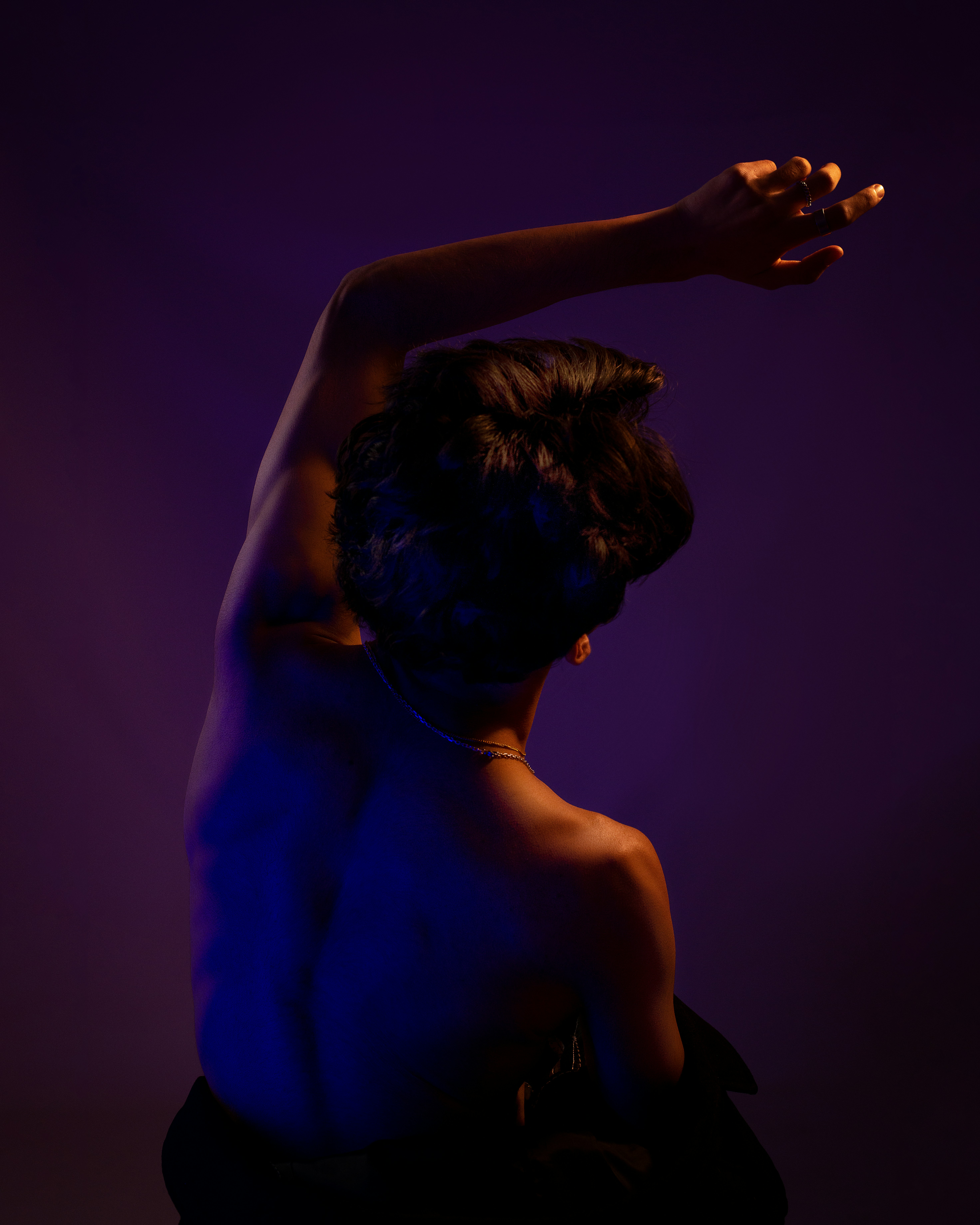 A shirtless man with his arm raised in the air photo – Free Dance pose ...