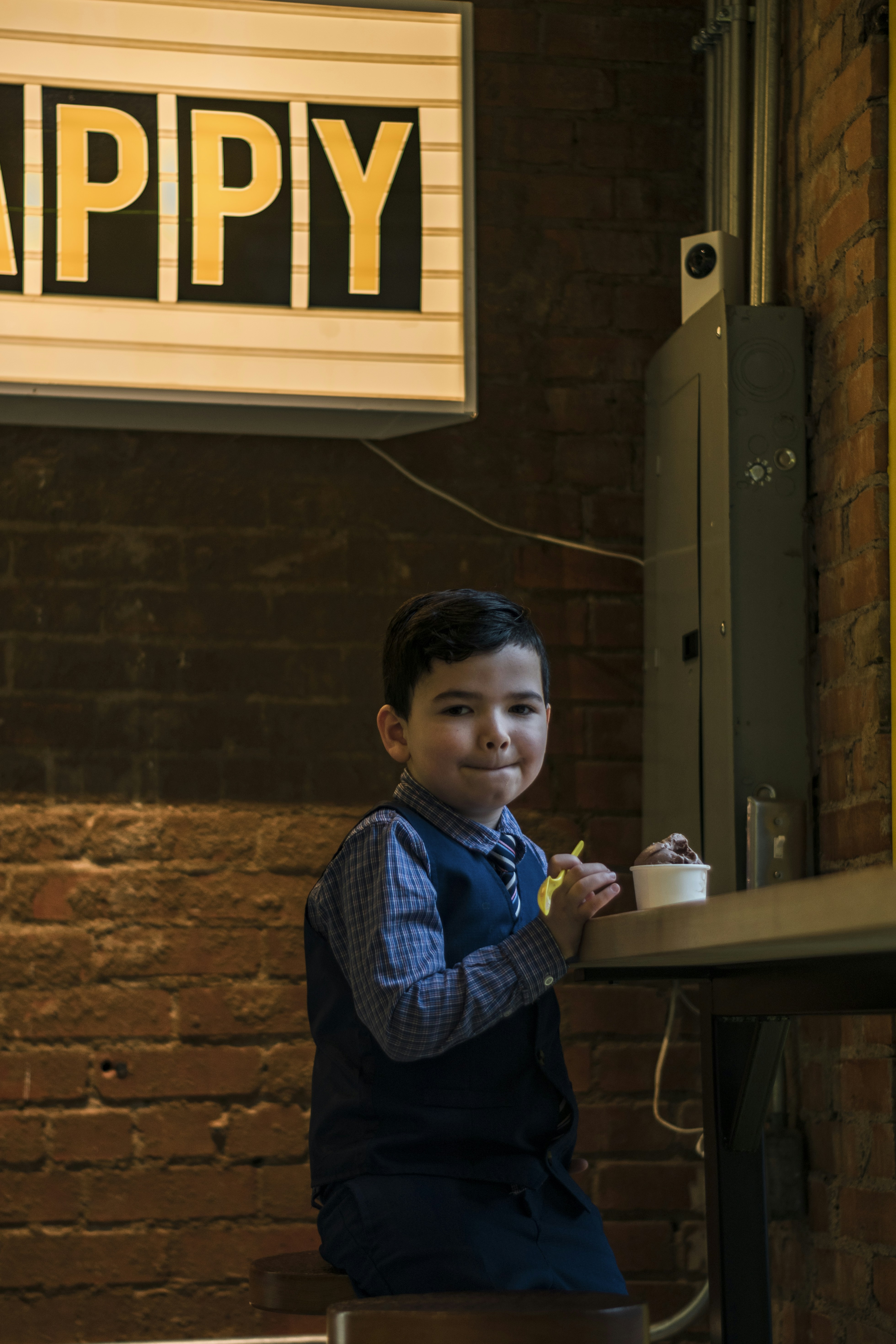 Tiny Dapper, Big Scoop: A Quiet Moment at the Ice Cream Stall