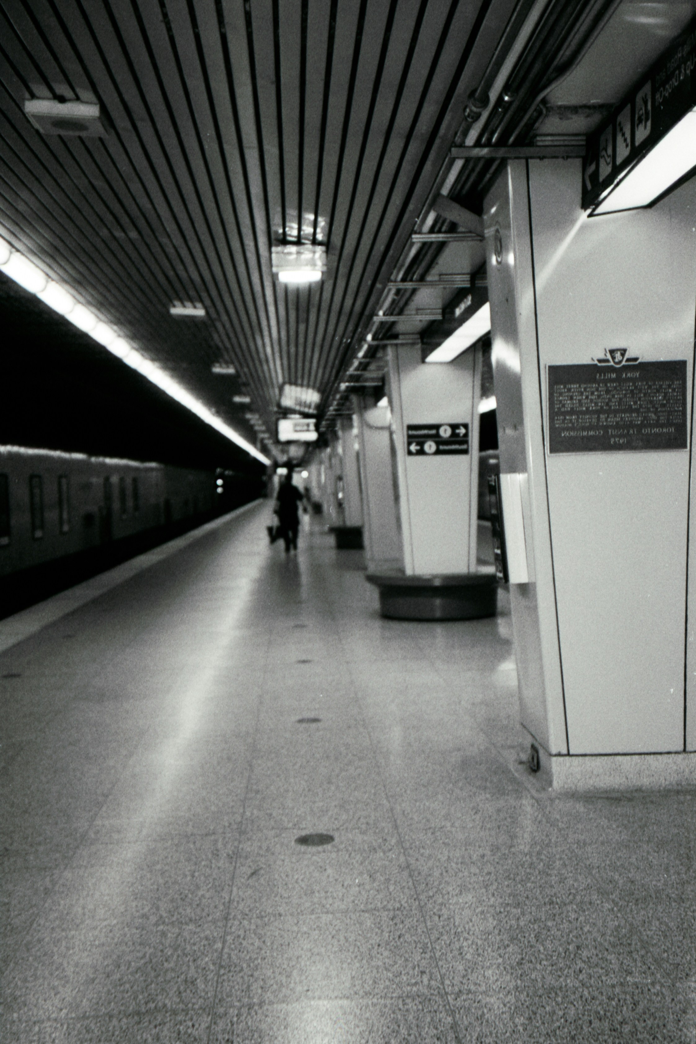 A black and white photo of a subway station photo – Free Toronto Image ...