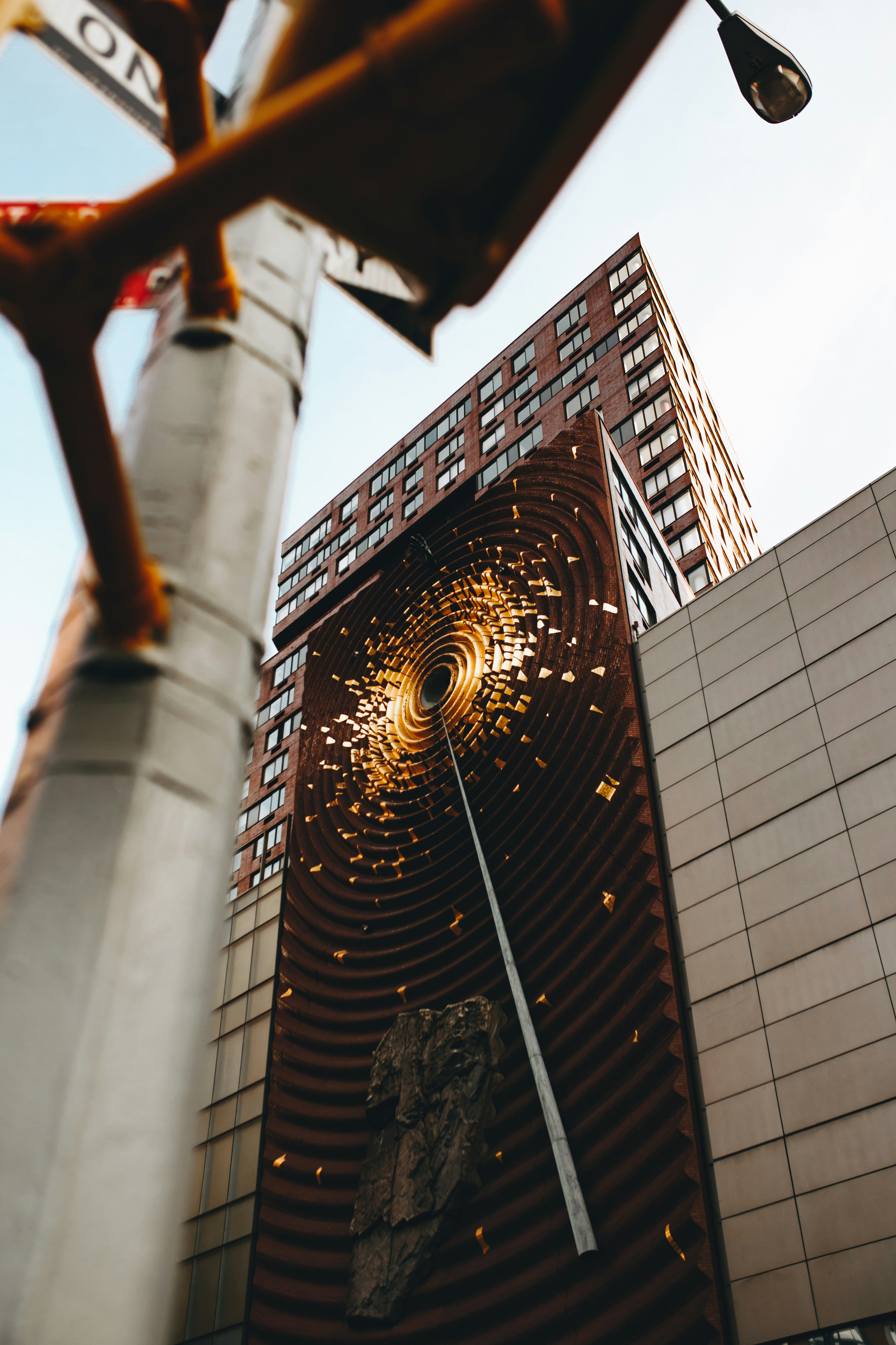 Spiral of Sparks: Concentric Light on a City Facade
