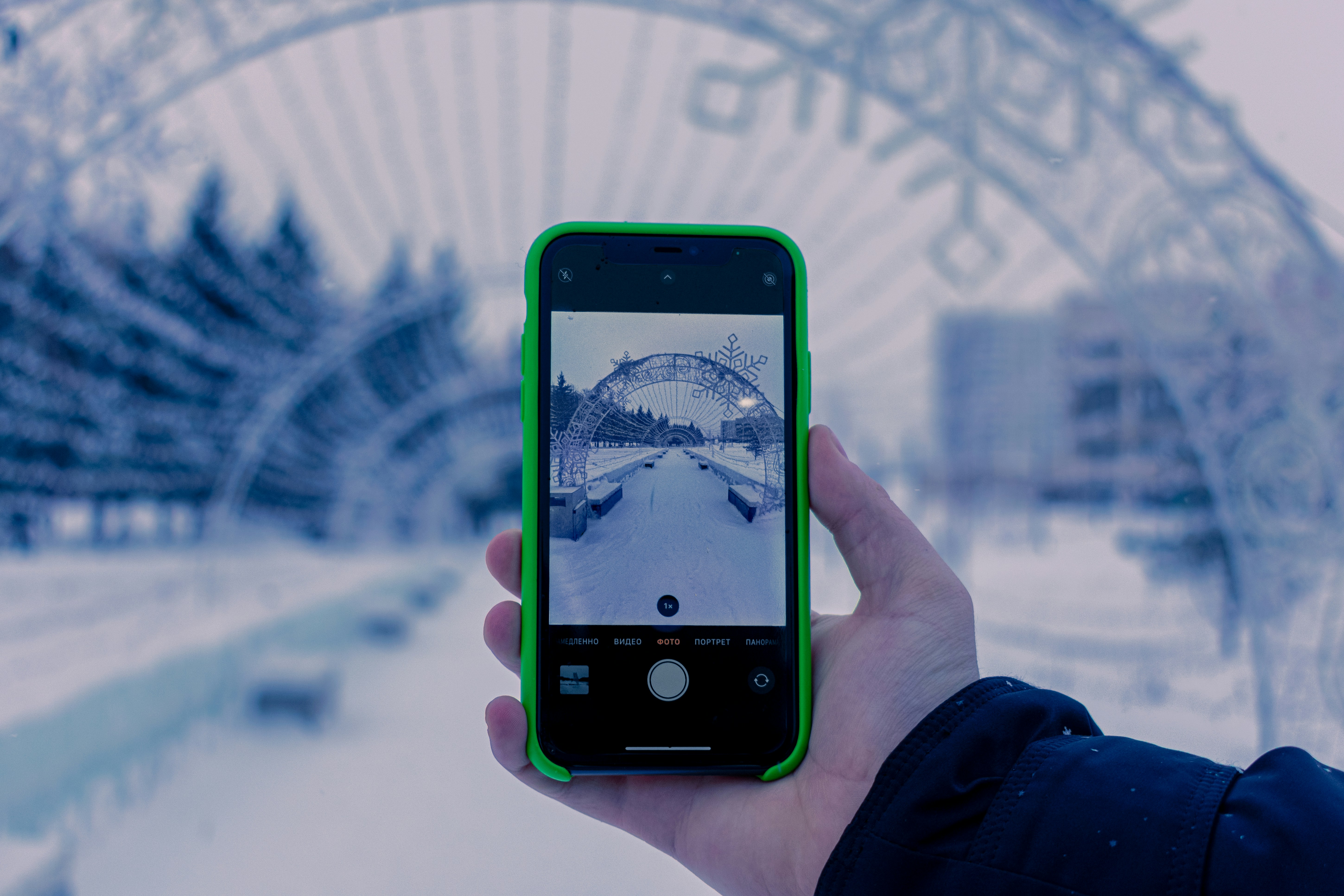 Green Case, Snowbound Arch: Framing a Winter Bridge with a Handheld View