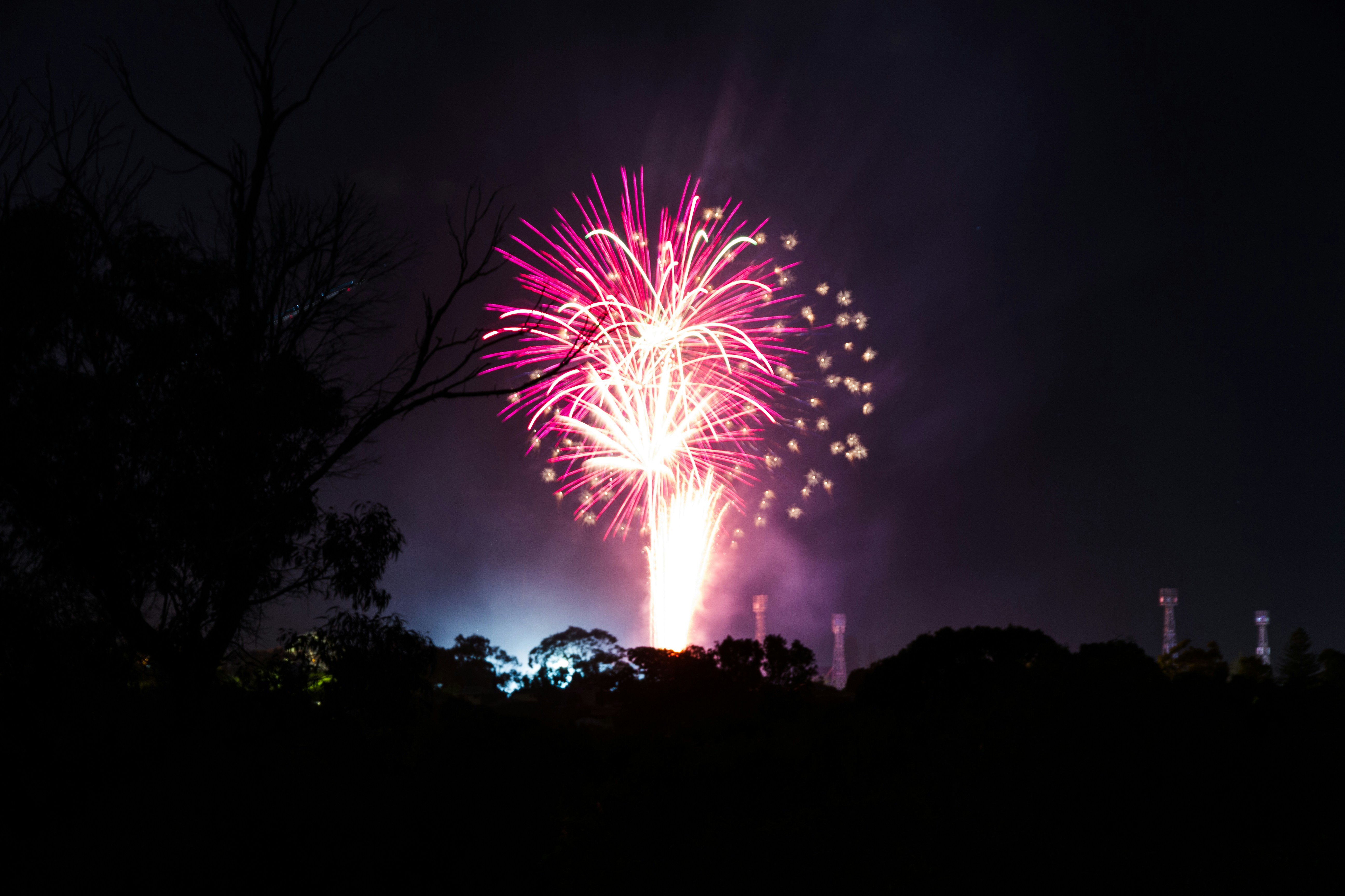 A colorful fireworks display in the night sky photo – Free Australia ...