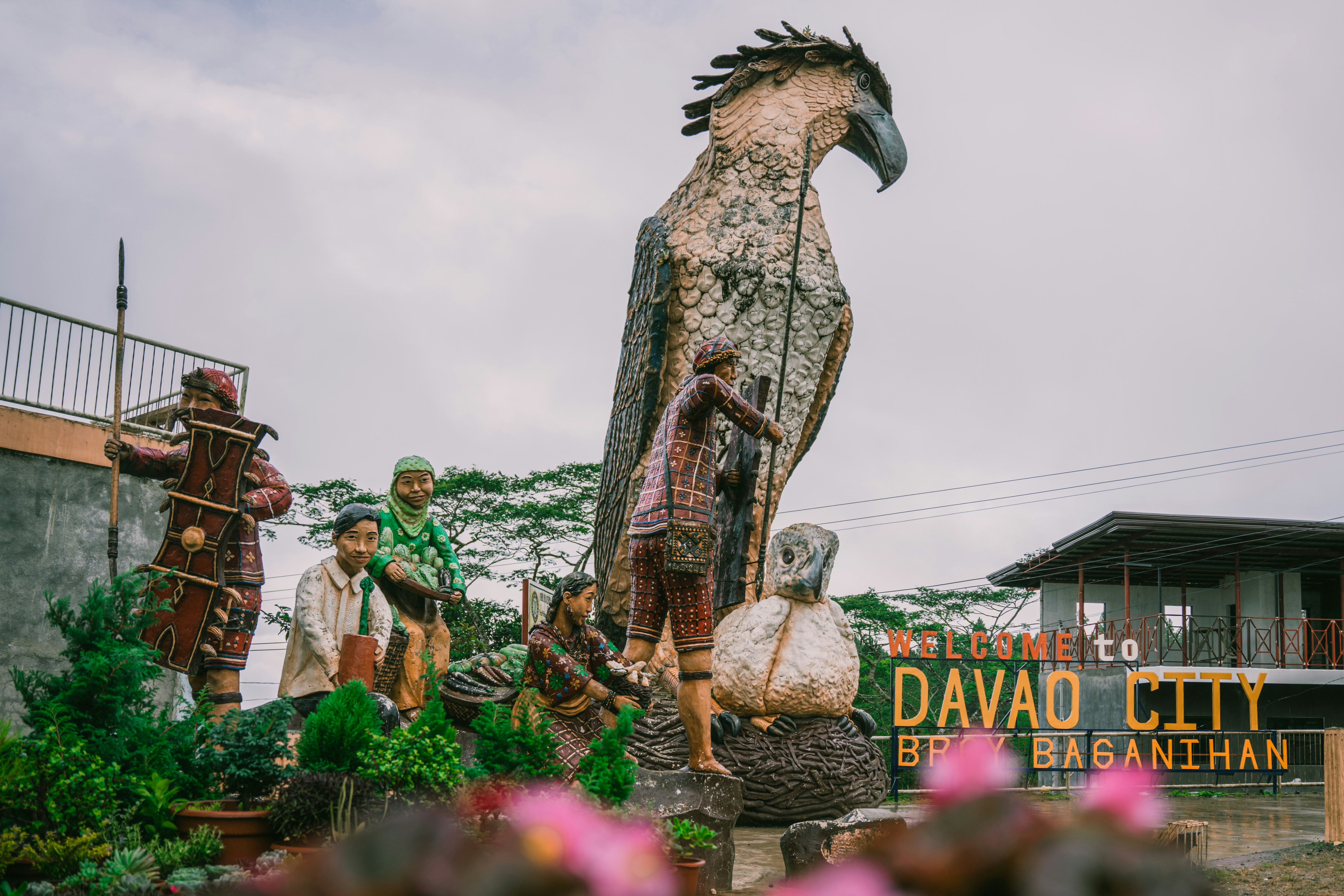Giant Philippine Eagle Guarding Davao City's Welcome Gate