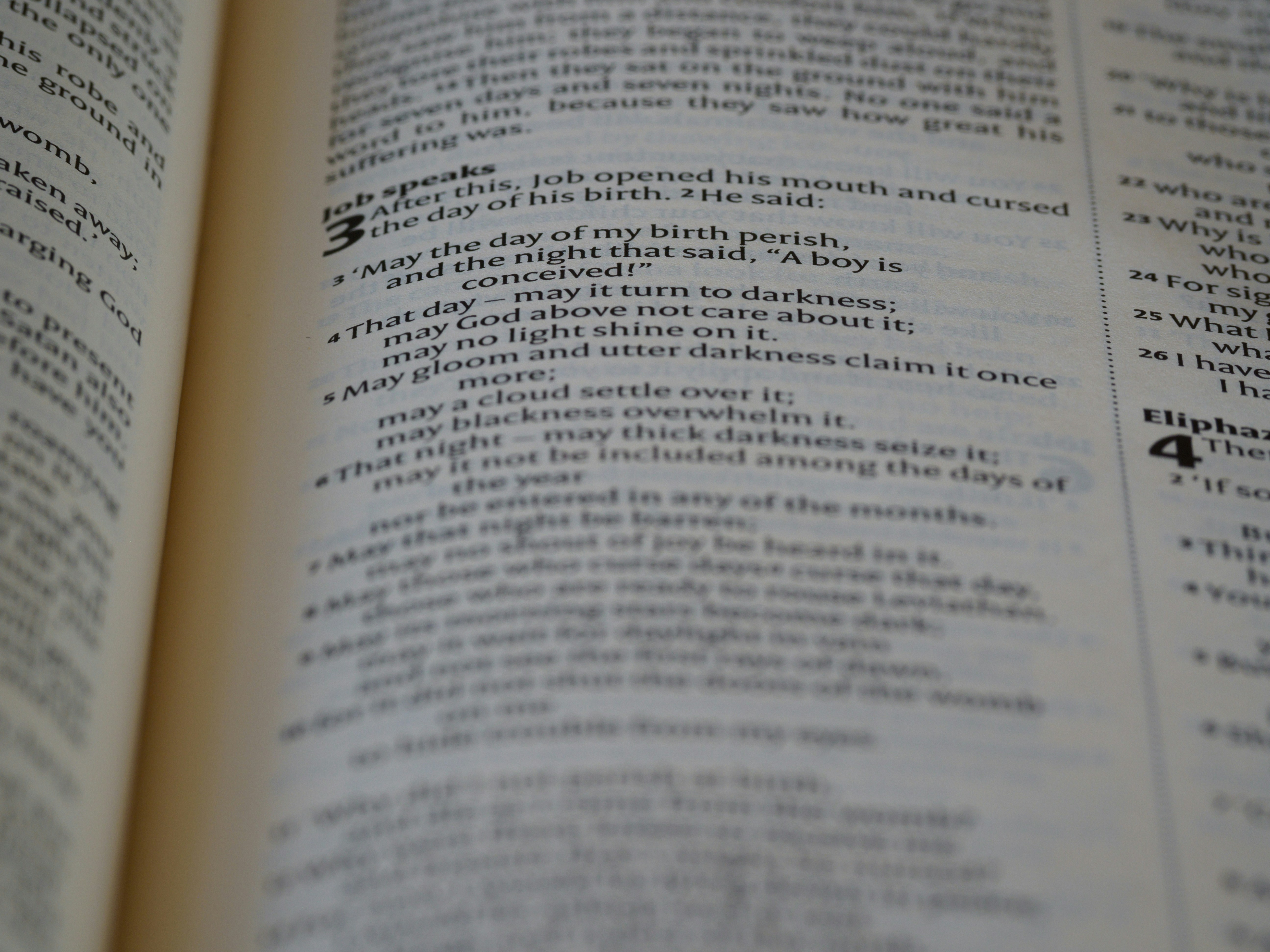 A close up of an open book with words on it photo – Free Grey Image on ...