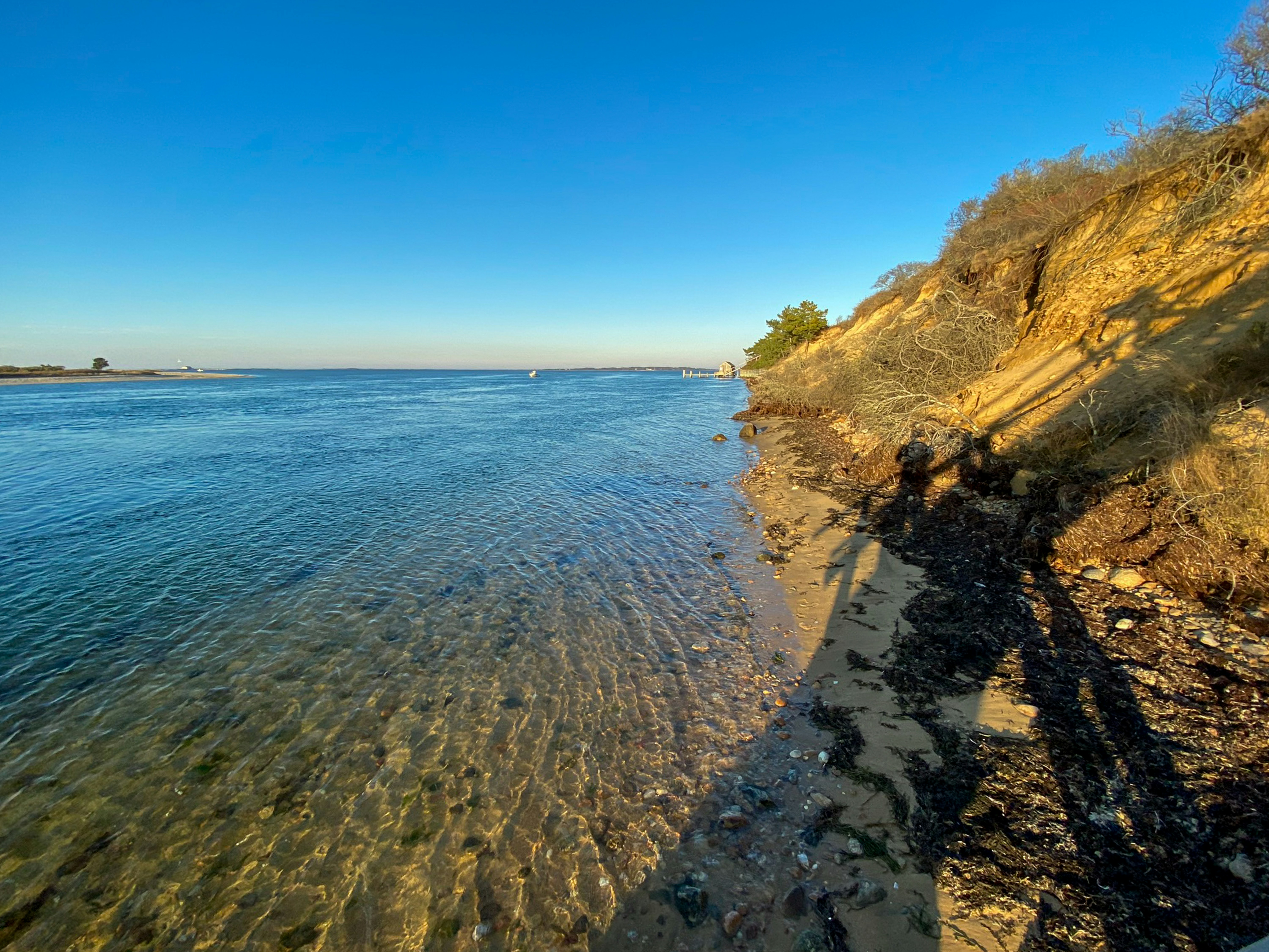 A body of water sitting next to a sandy beach photo – Free Martha's ...