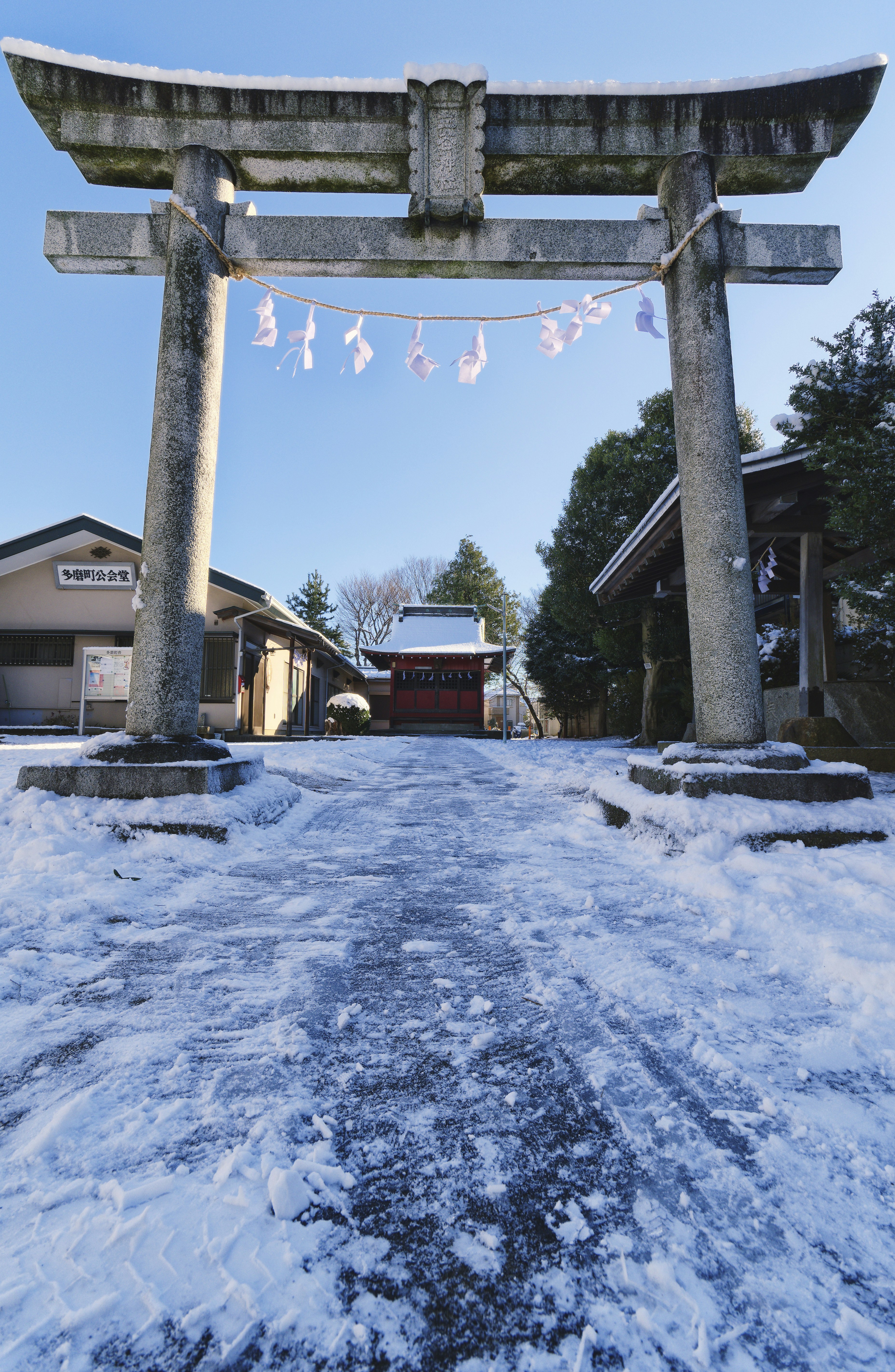 Snowbound Torii: Quiet Gate to a Red Shrine