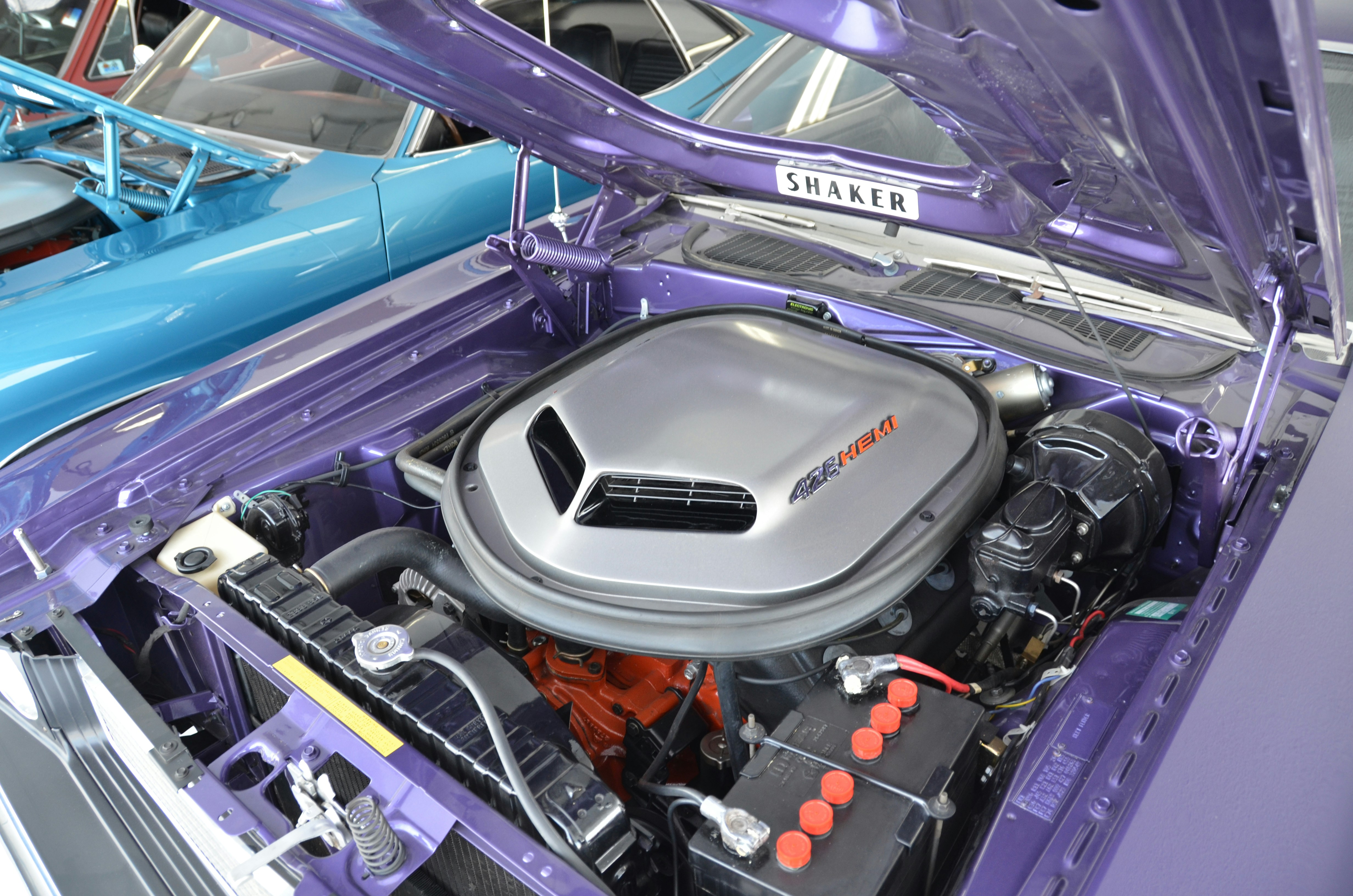 The engine compartment of a car with the hood open photo – Free Engine ...