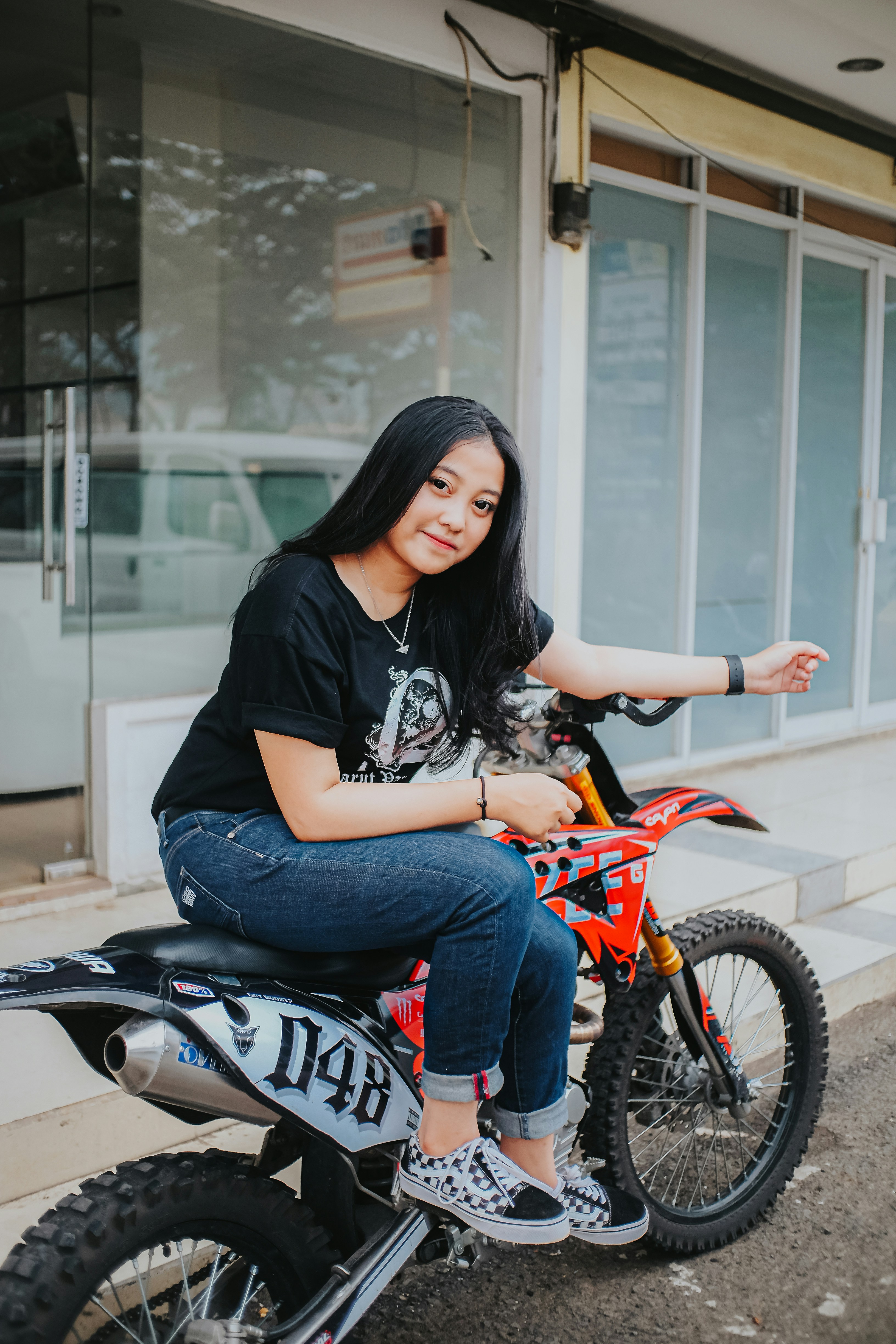 Urban Ride: Quiet Confidence on a Painted Dirt Bike