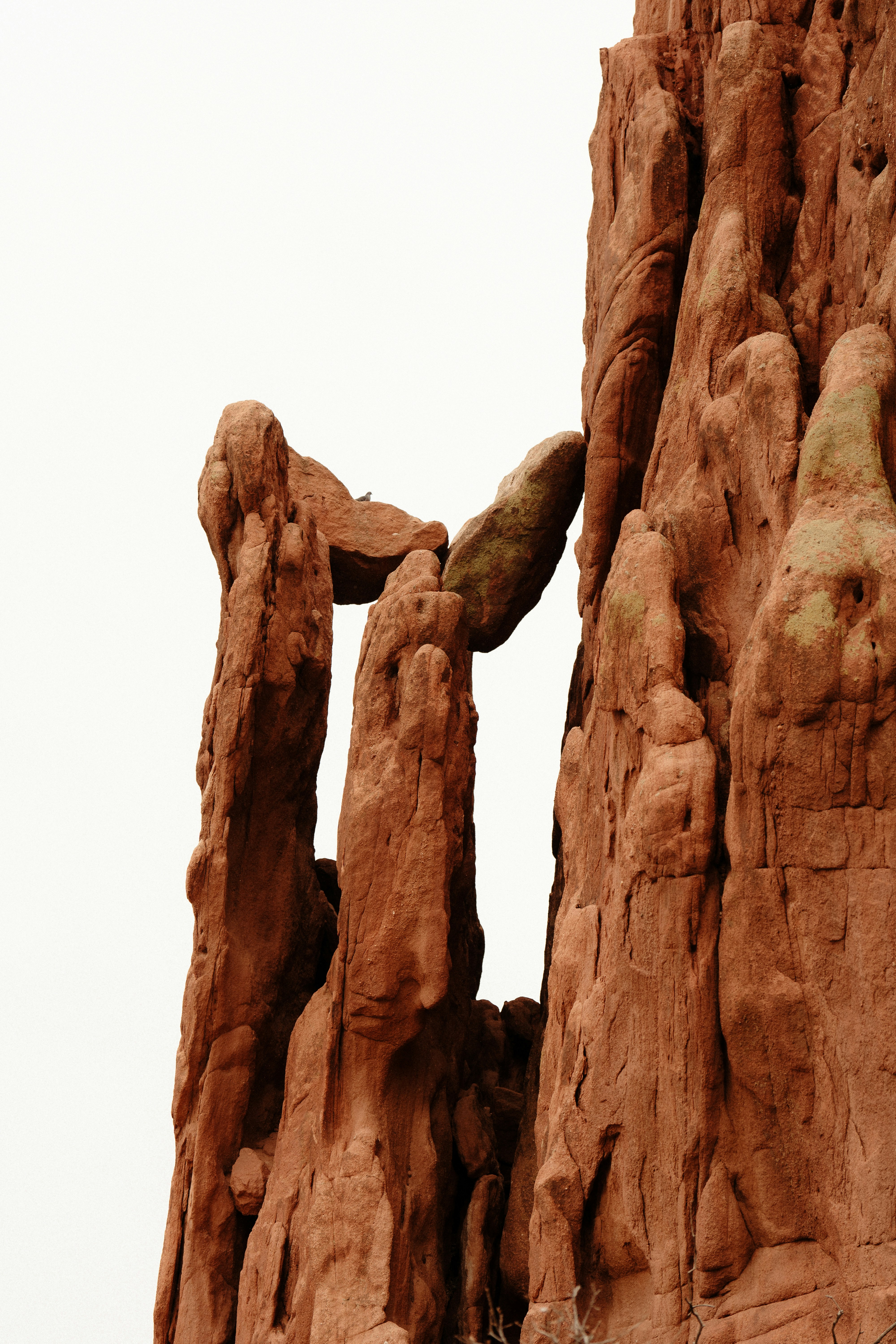 Red Stone Towers with a Narrow Crest
