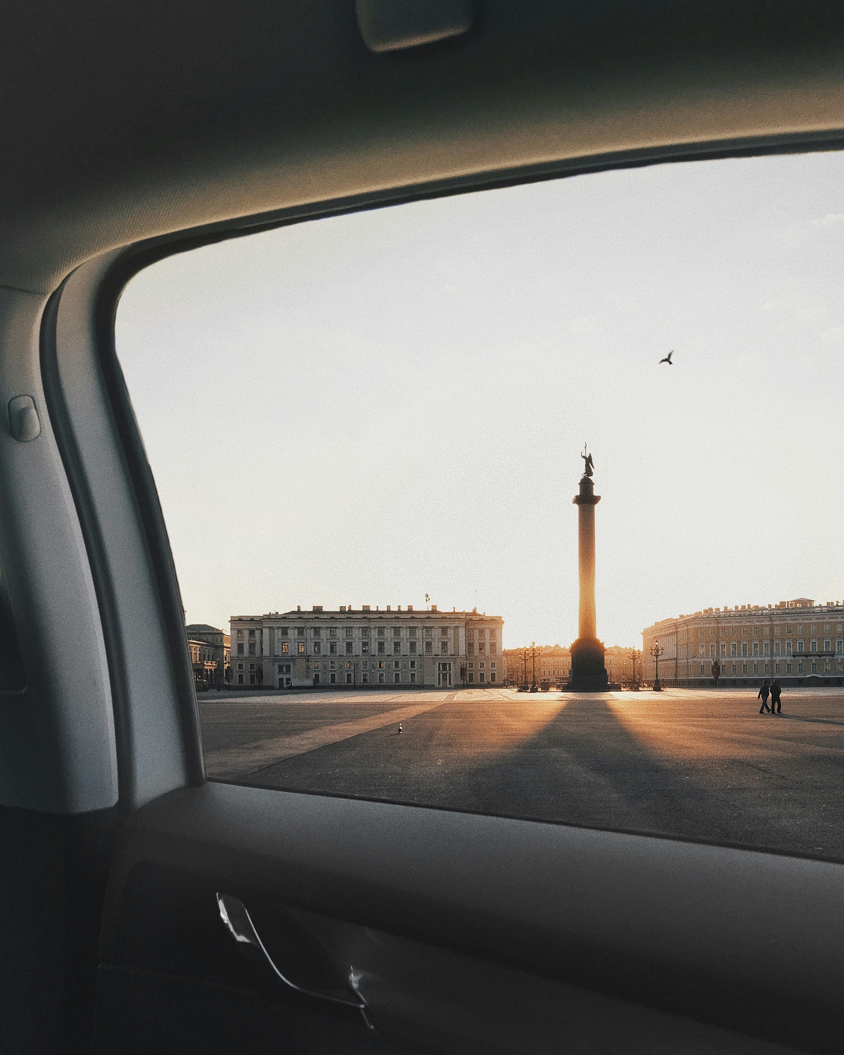 A view of a monument from inside a car photo – Free Mirror Image on ...