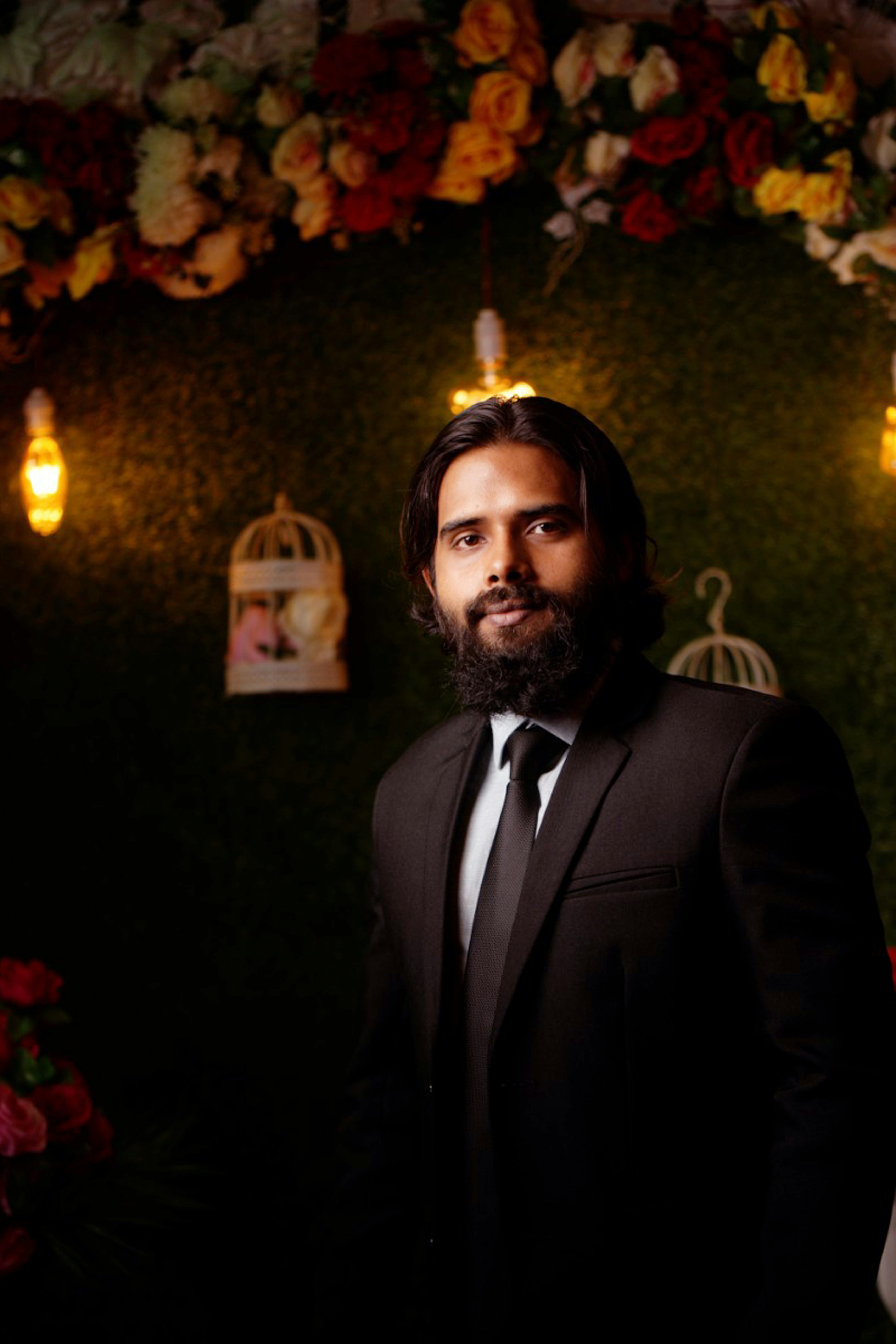 Elegance Amidst Floral Whimsy