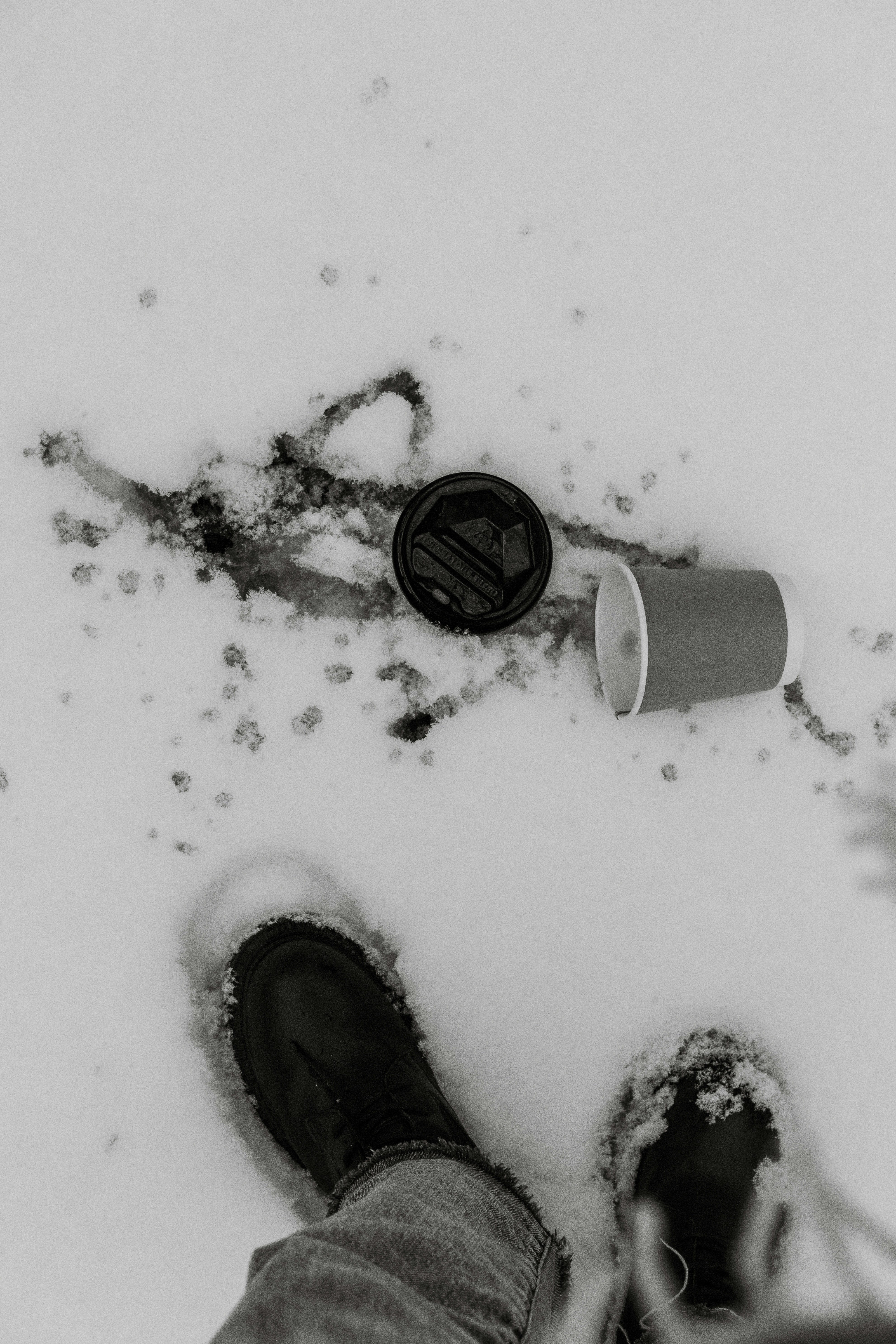 Snowbound Steps: A Footprint in Frosty Quiet