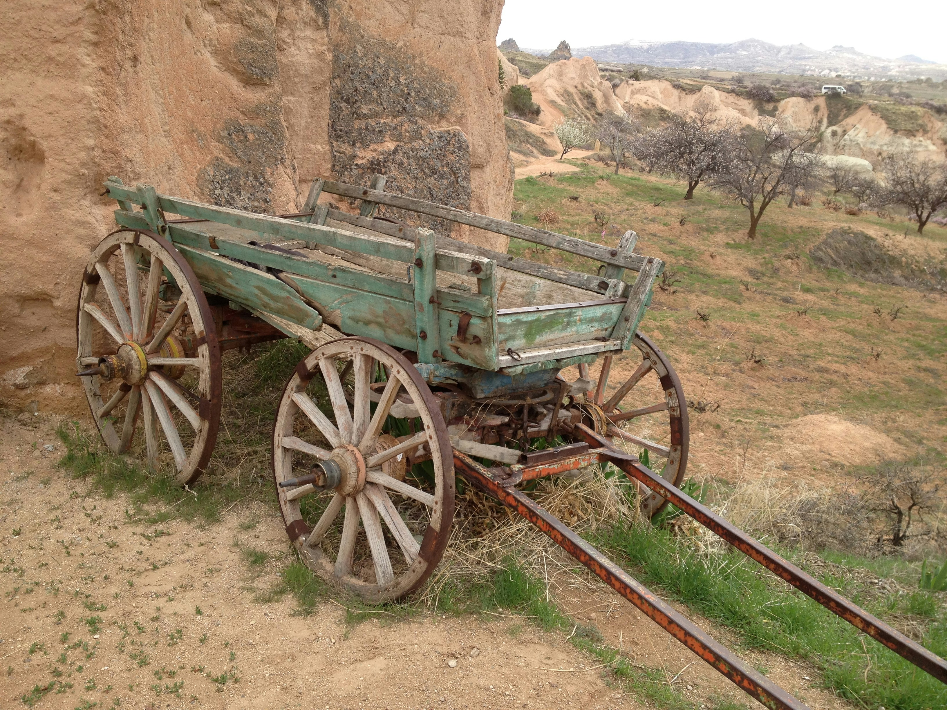 Weathered Cart on Desert Terrace