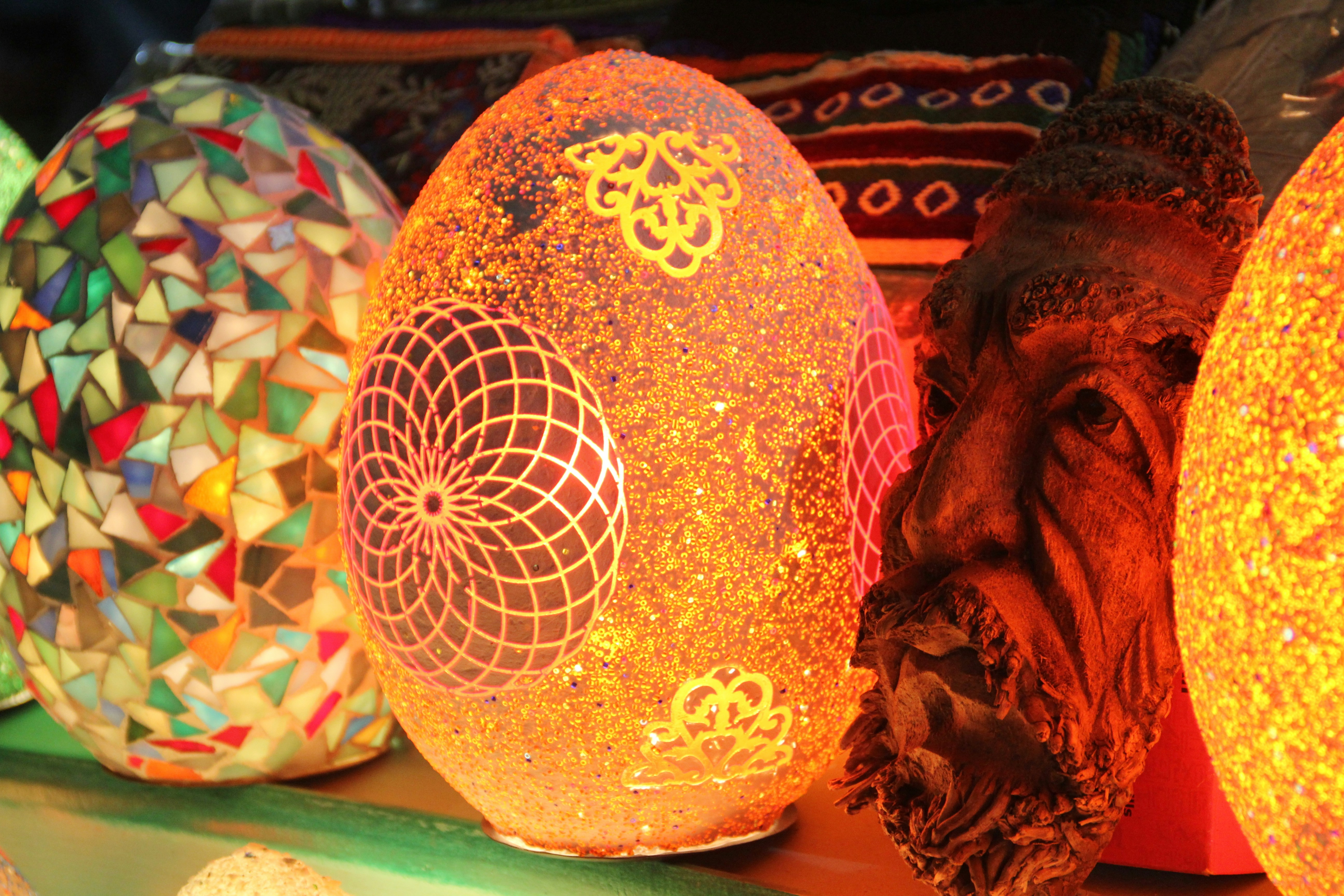 Amber Orbs of Patterned Light: A Still-Life Glow