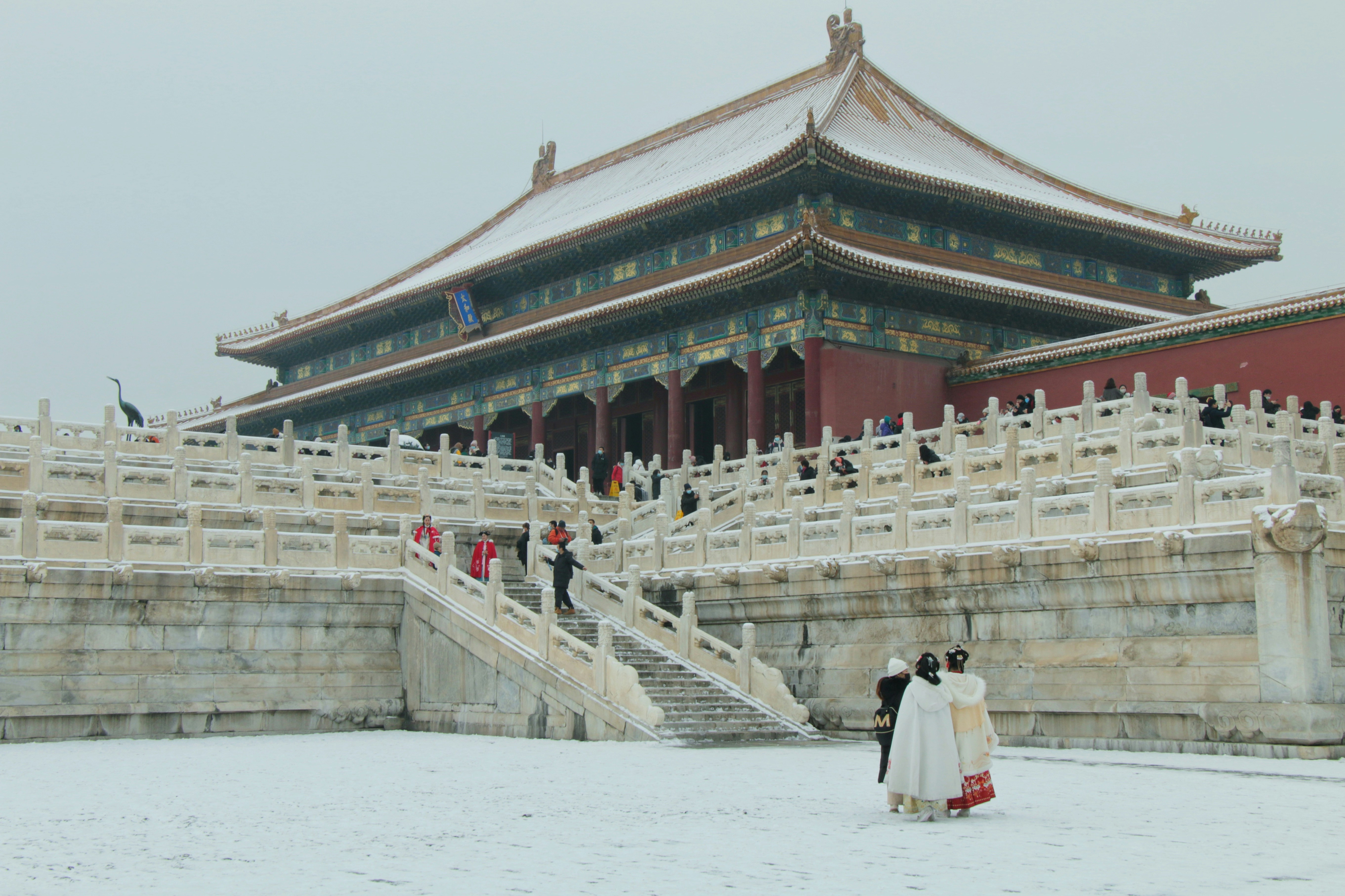 Snowbound Steps to a Historic Courtyard