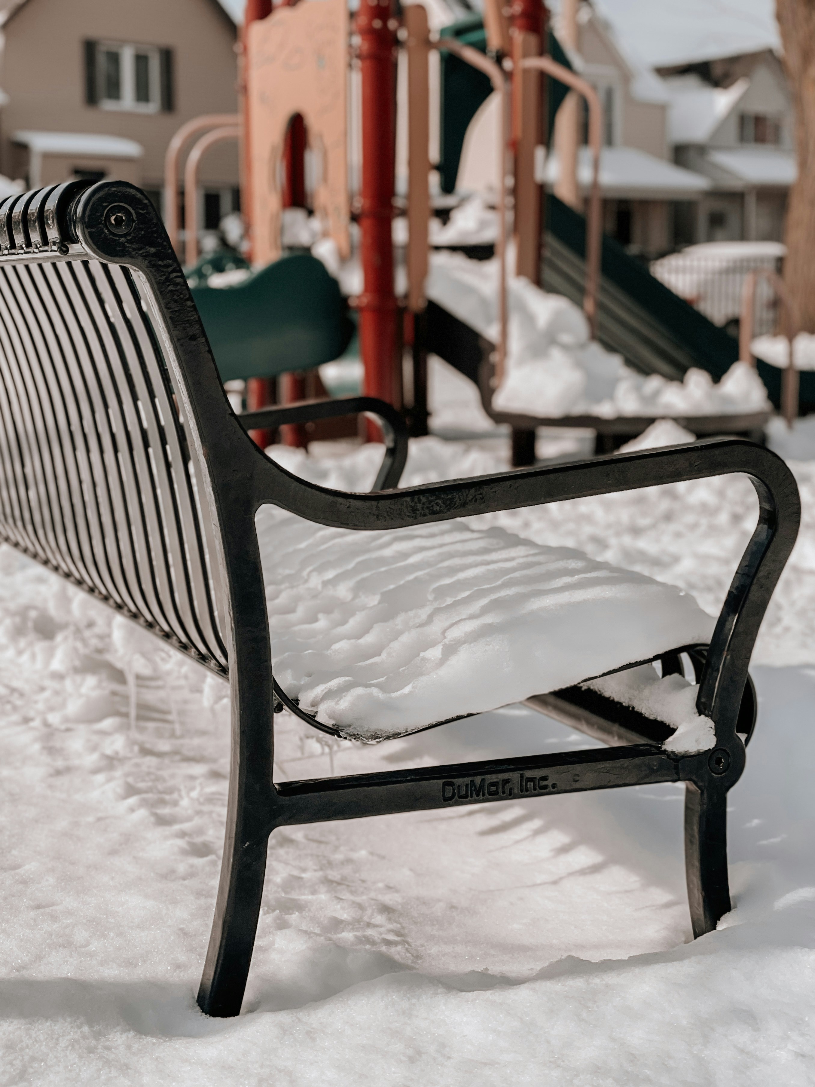 Bench of Snow: A Quiet Park Corner
