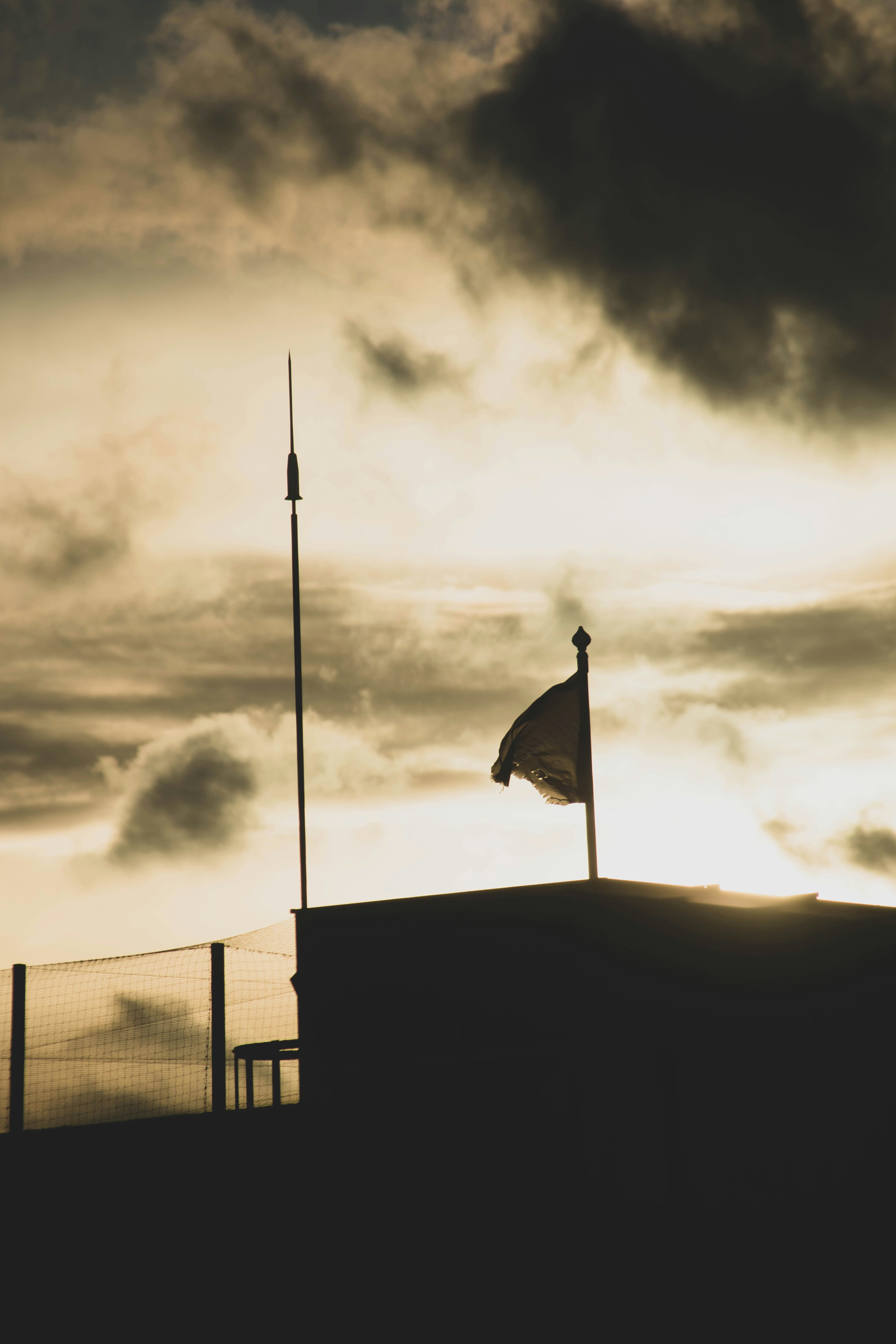 Flag waving on building