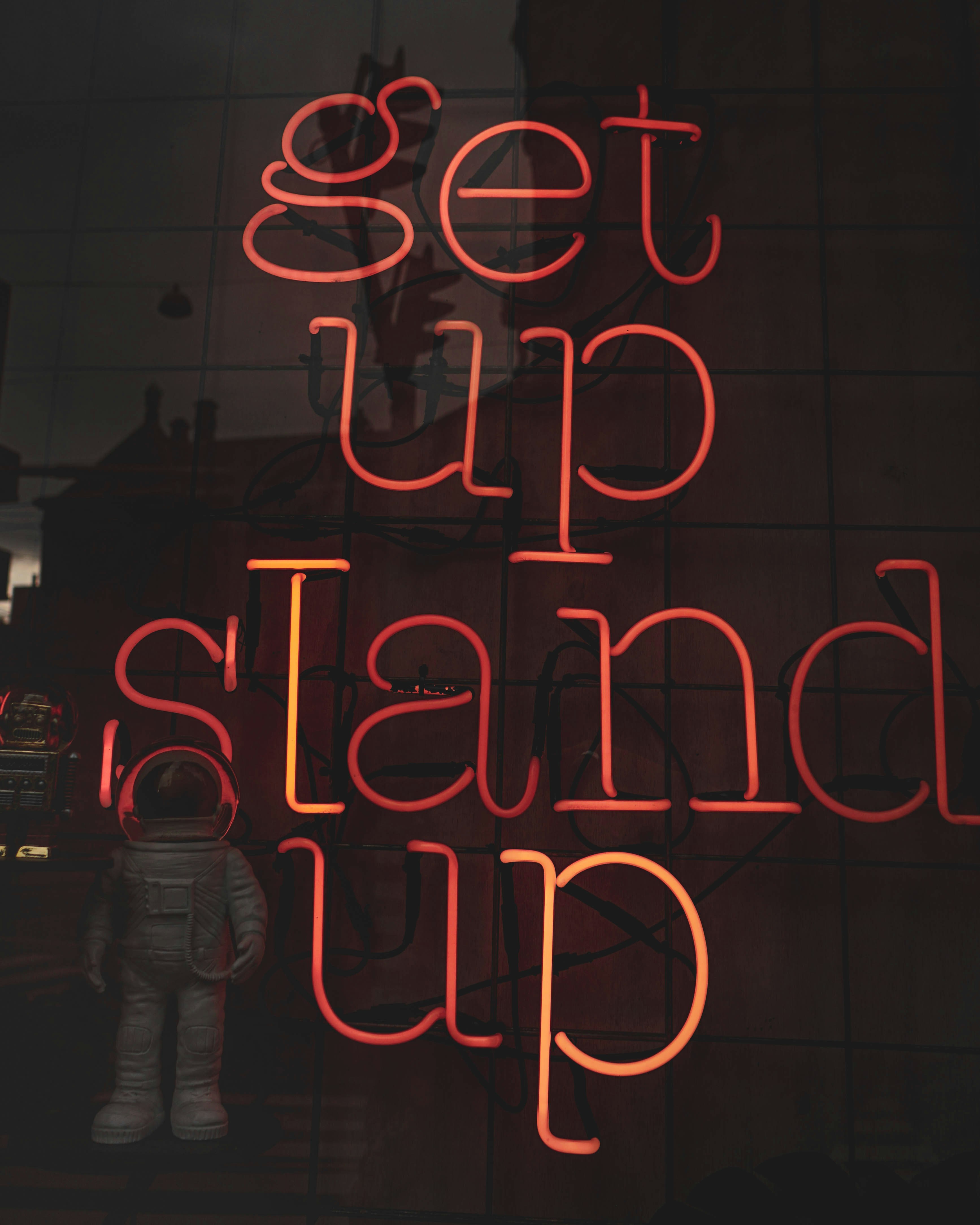 A neon sign that says get up and stand up photo – Free Amsterdam Image ...