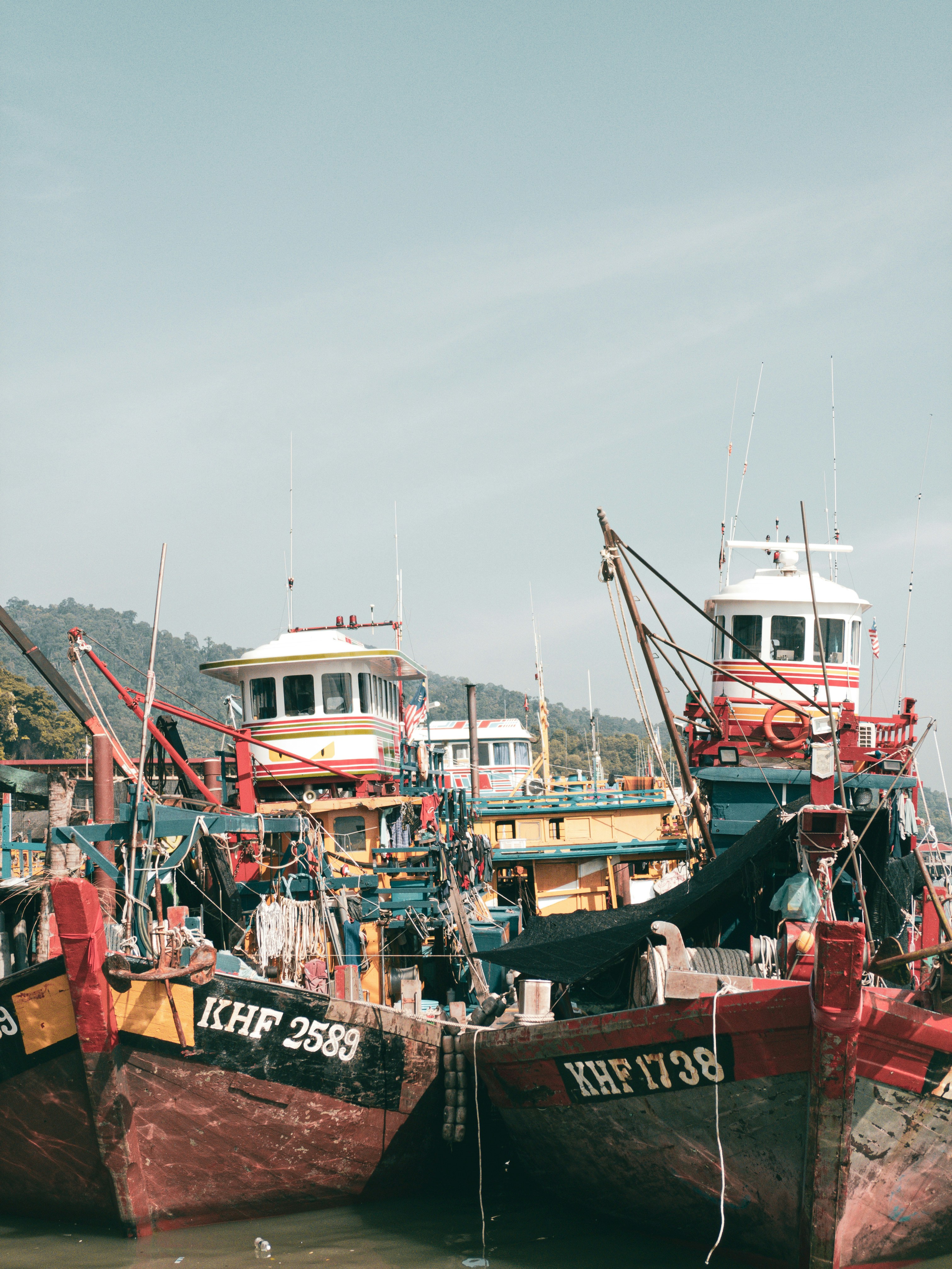 Harbor Kaleidoscope: A Fleet of Colorful Fishing Boats