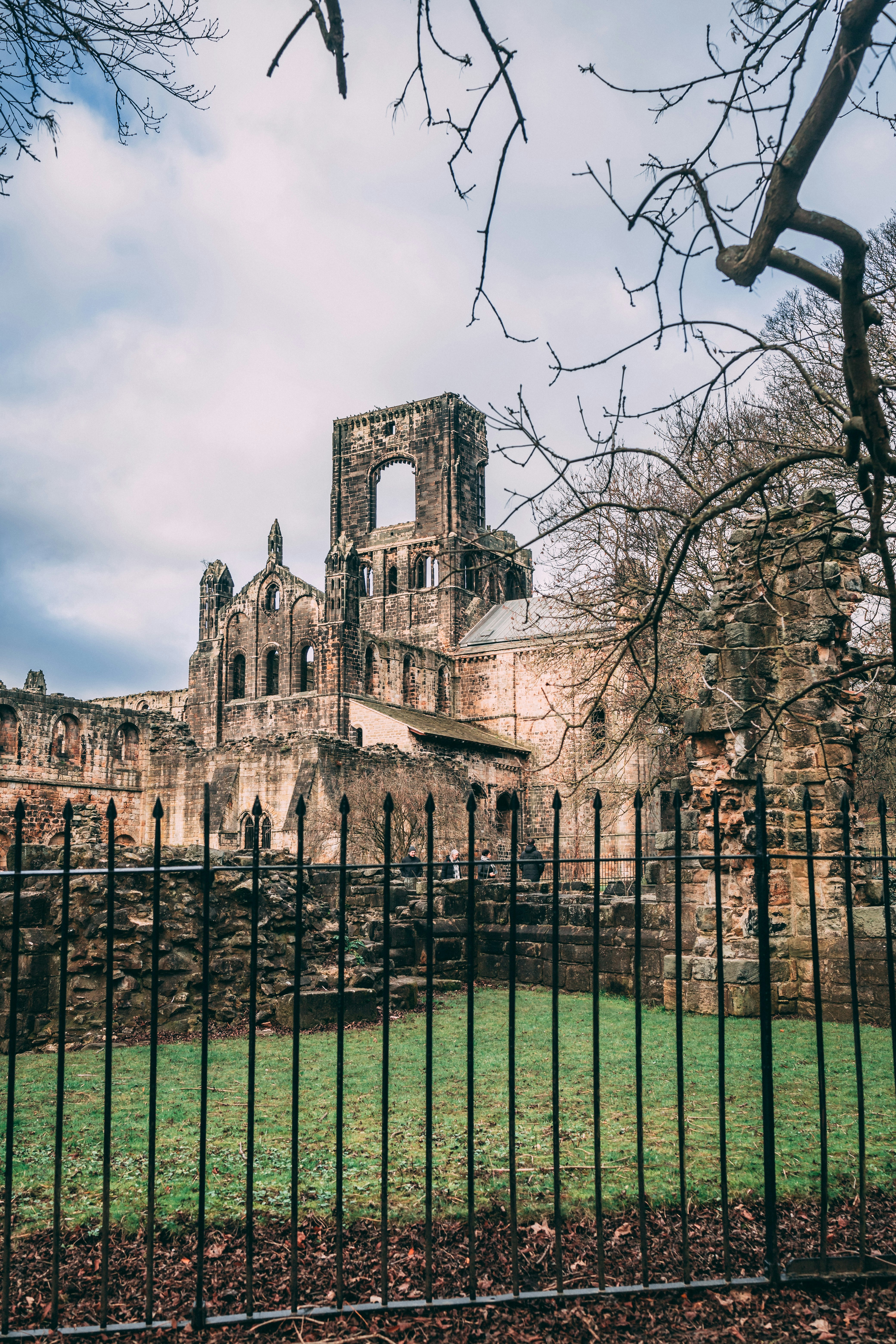 Ruined Abbey Beyond Iron Railing