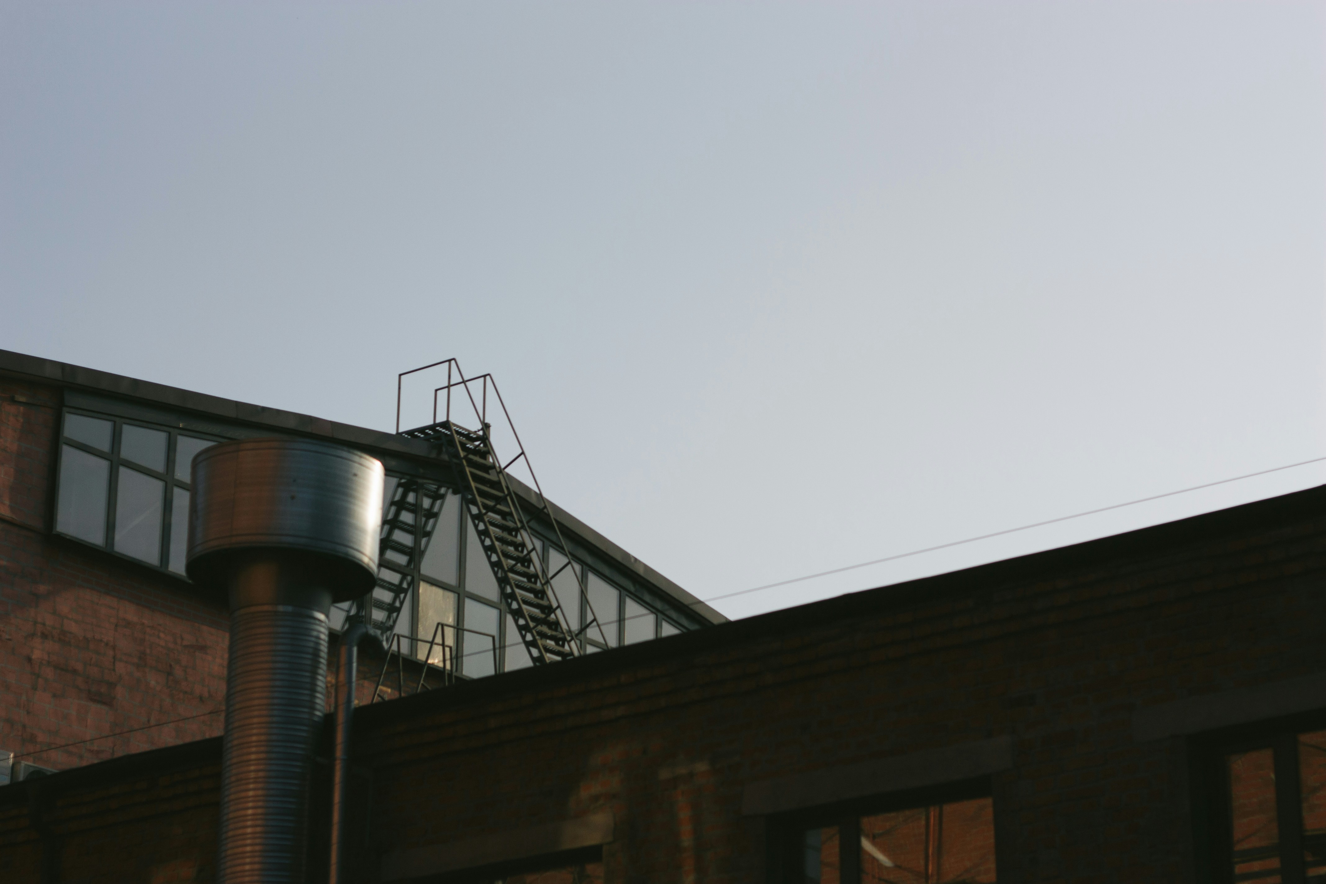 a building with a fire escape on top of it
