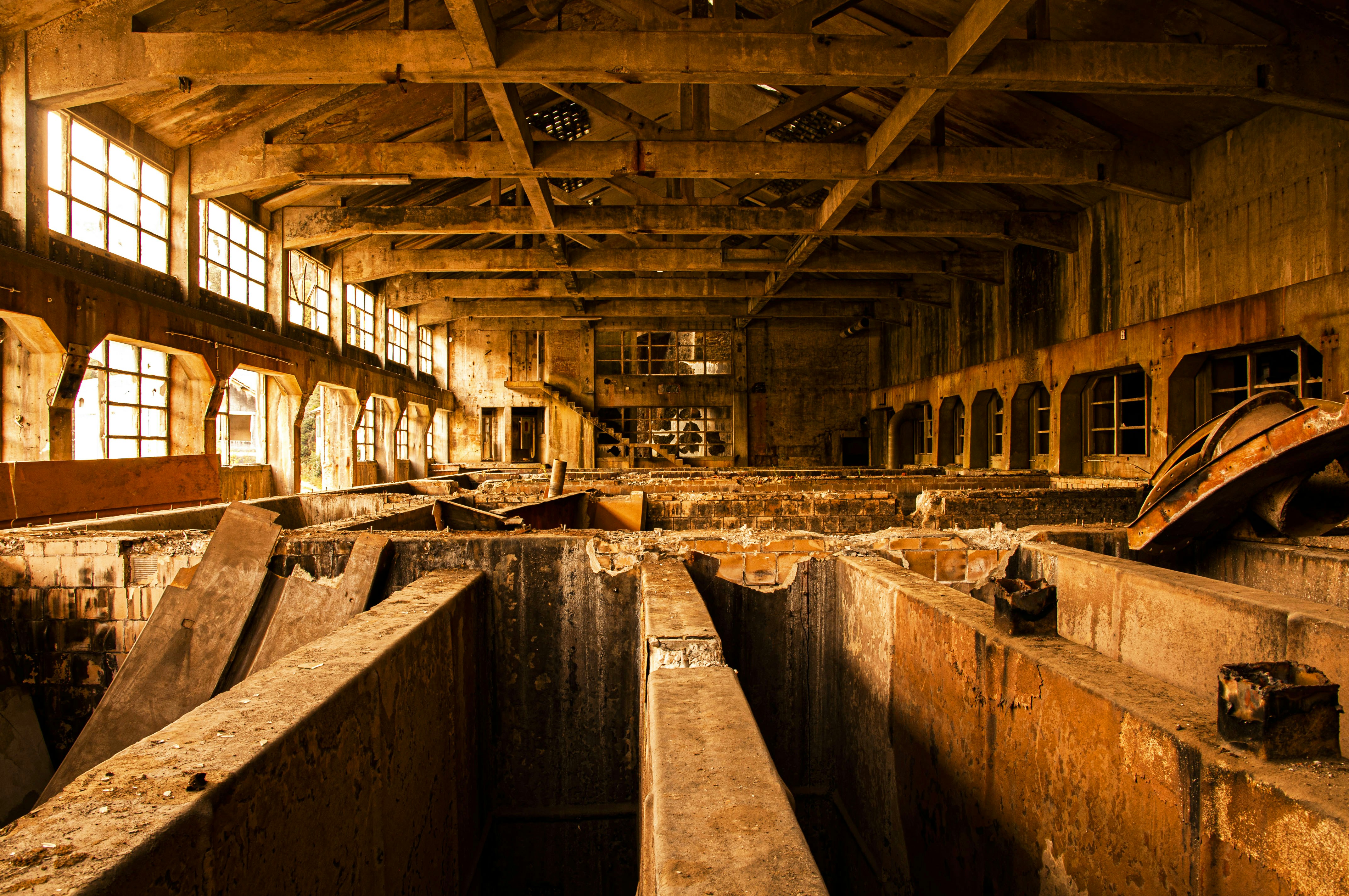 Sunlit Aisle in an Abandoned Timber Mill