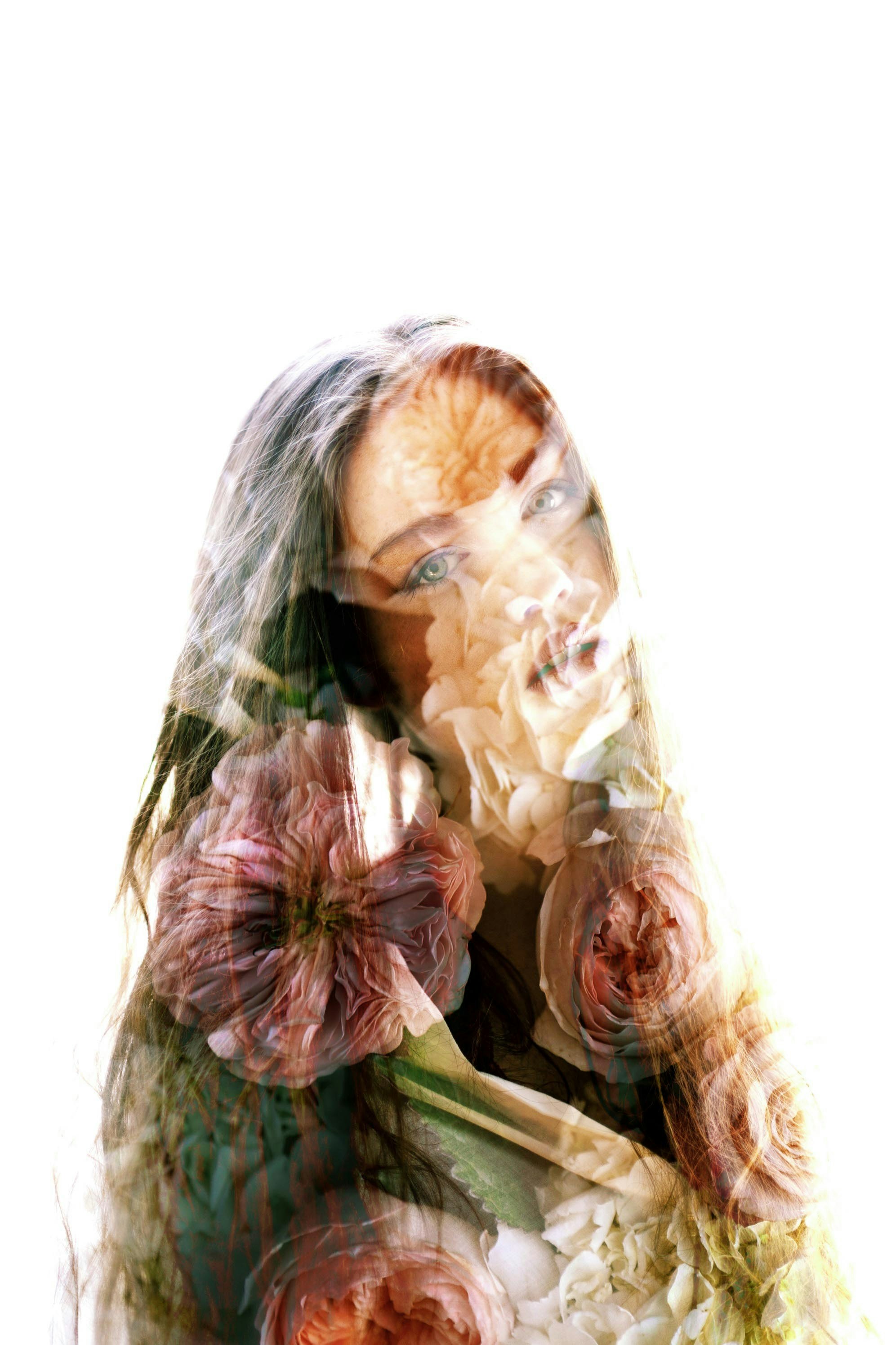 Blooming Echoes: A Portrait Multiplied by Petals