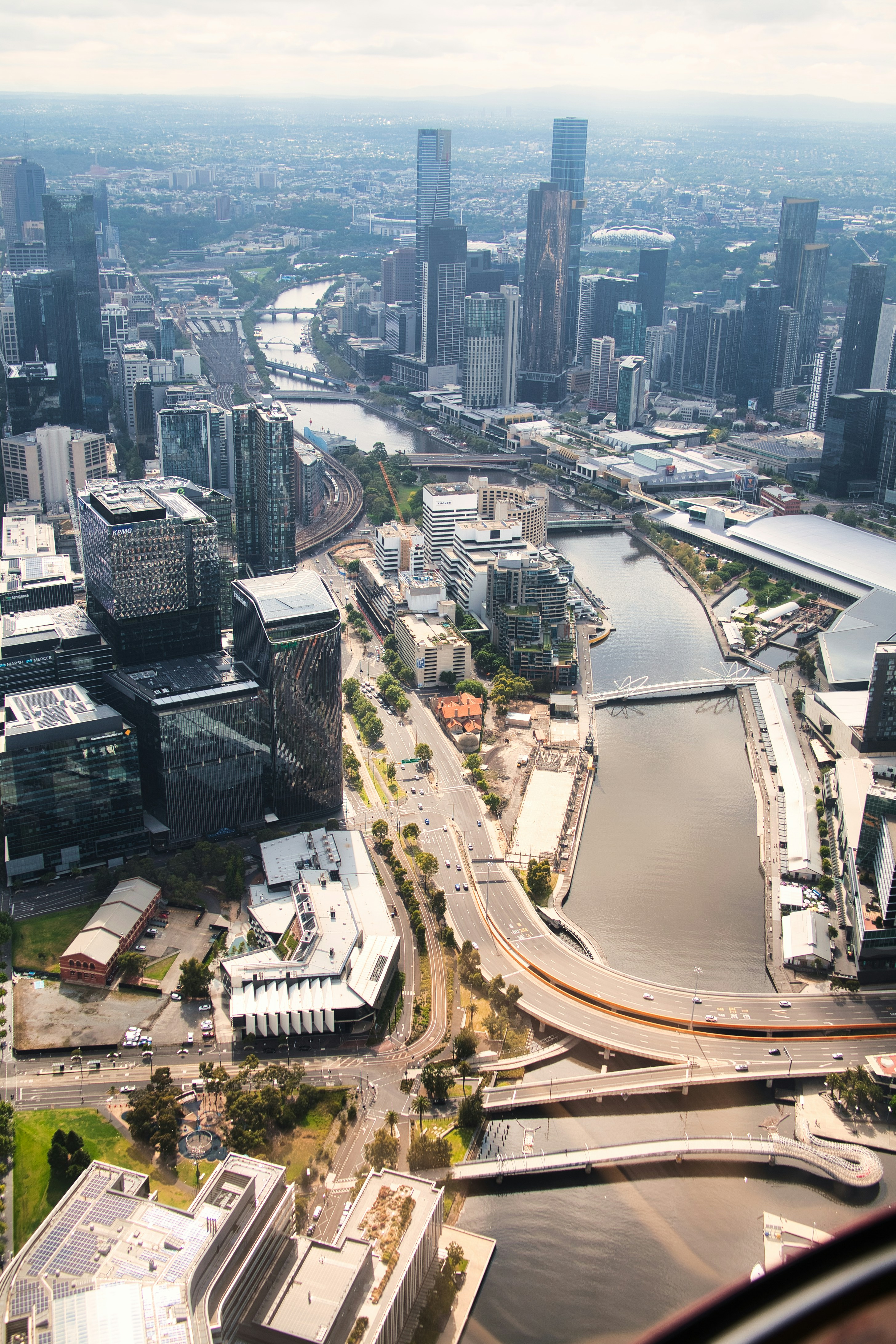 Aerial of Melbourne CBD.