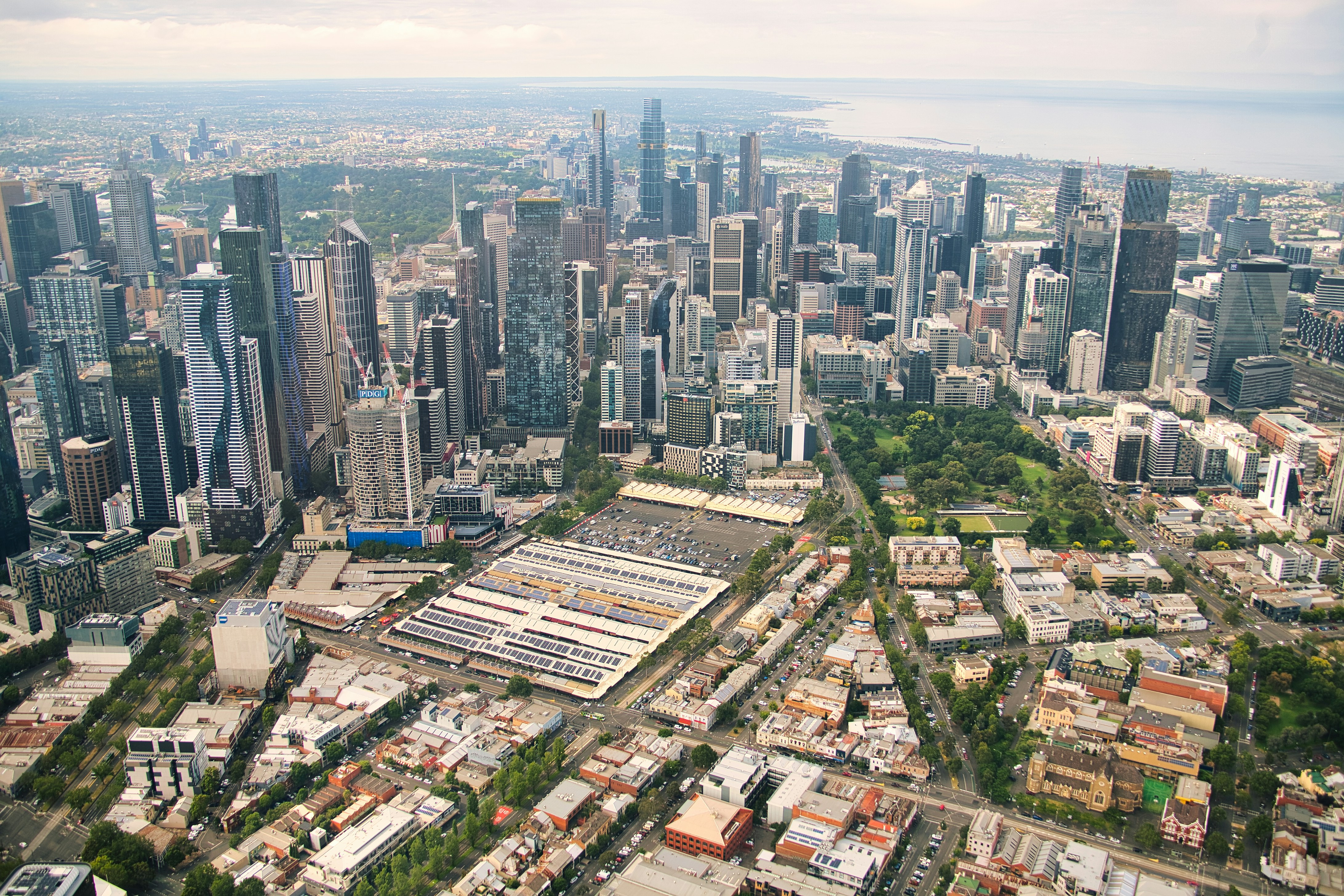 Above the Grid: A Bird's-Eye Portrait of Downtown Glass and Steel