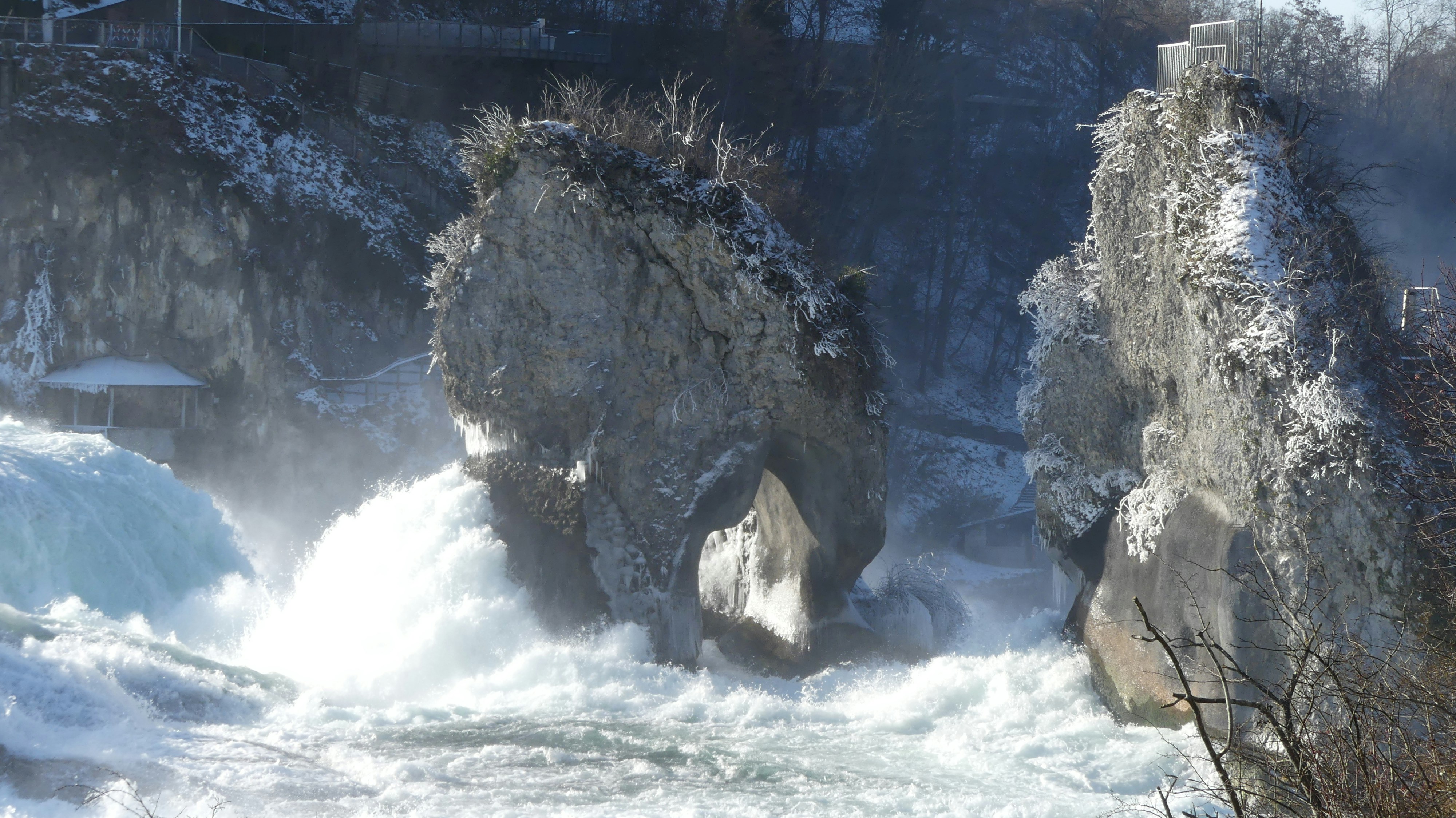 Rushing Gorge: Sunrise Over a Frozen Cascade