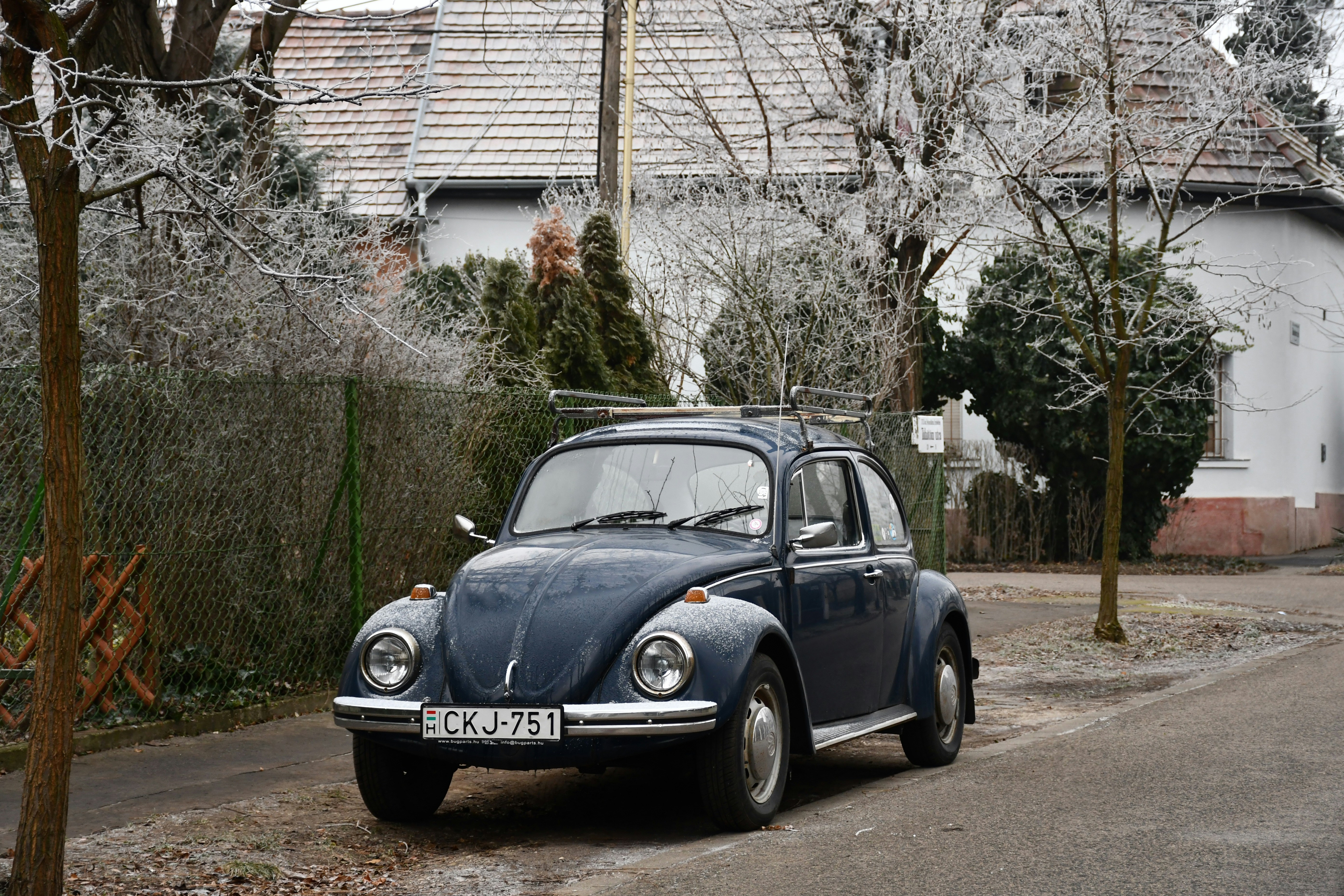 Vintage Beetle on a Quiet European Street