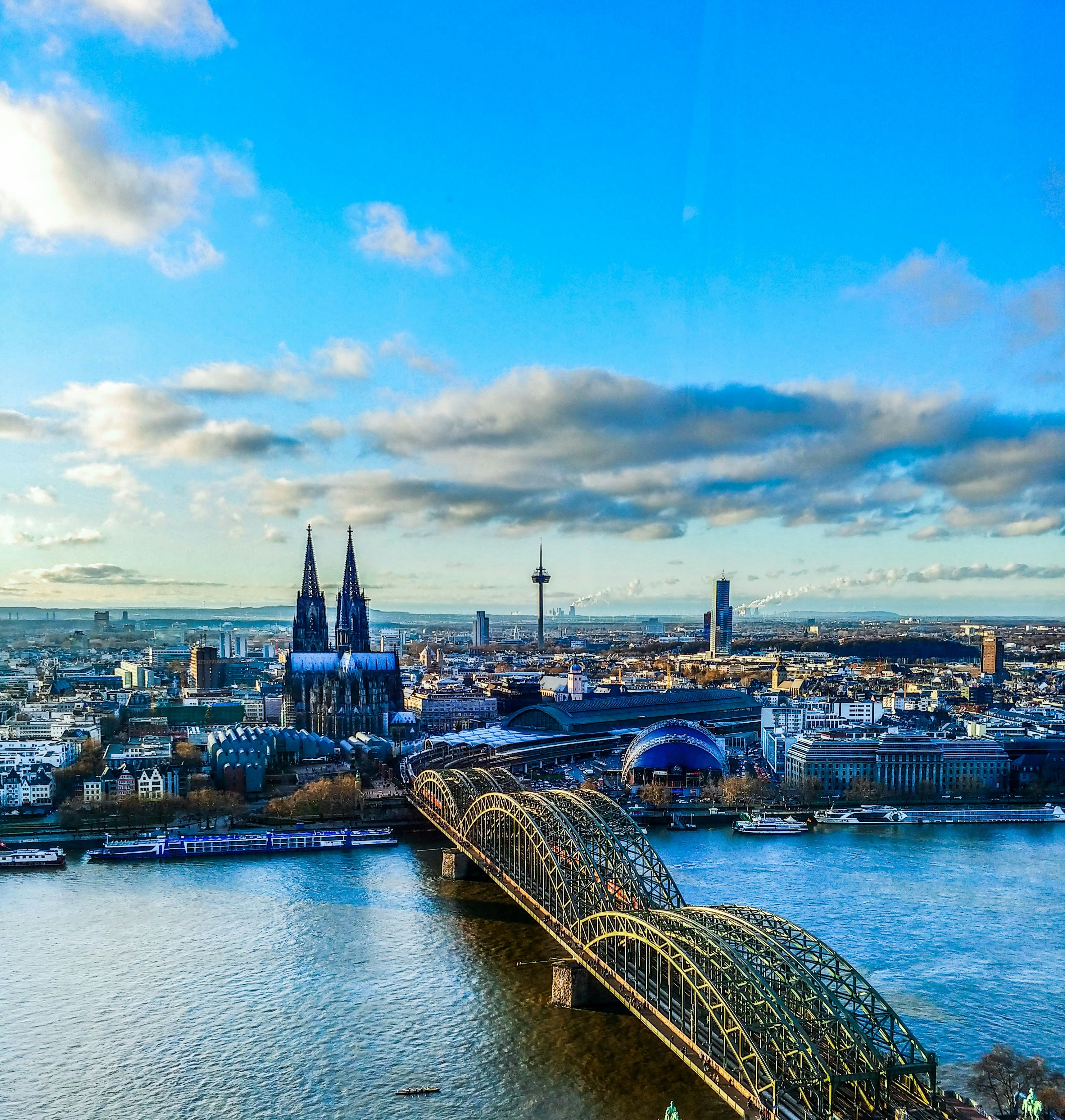 Gothic Spires Over the Rhine: A Panoramic Cityscape