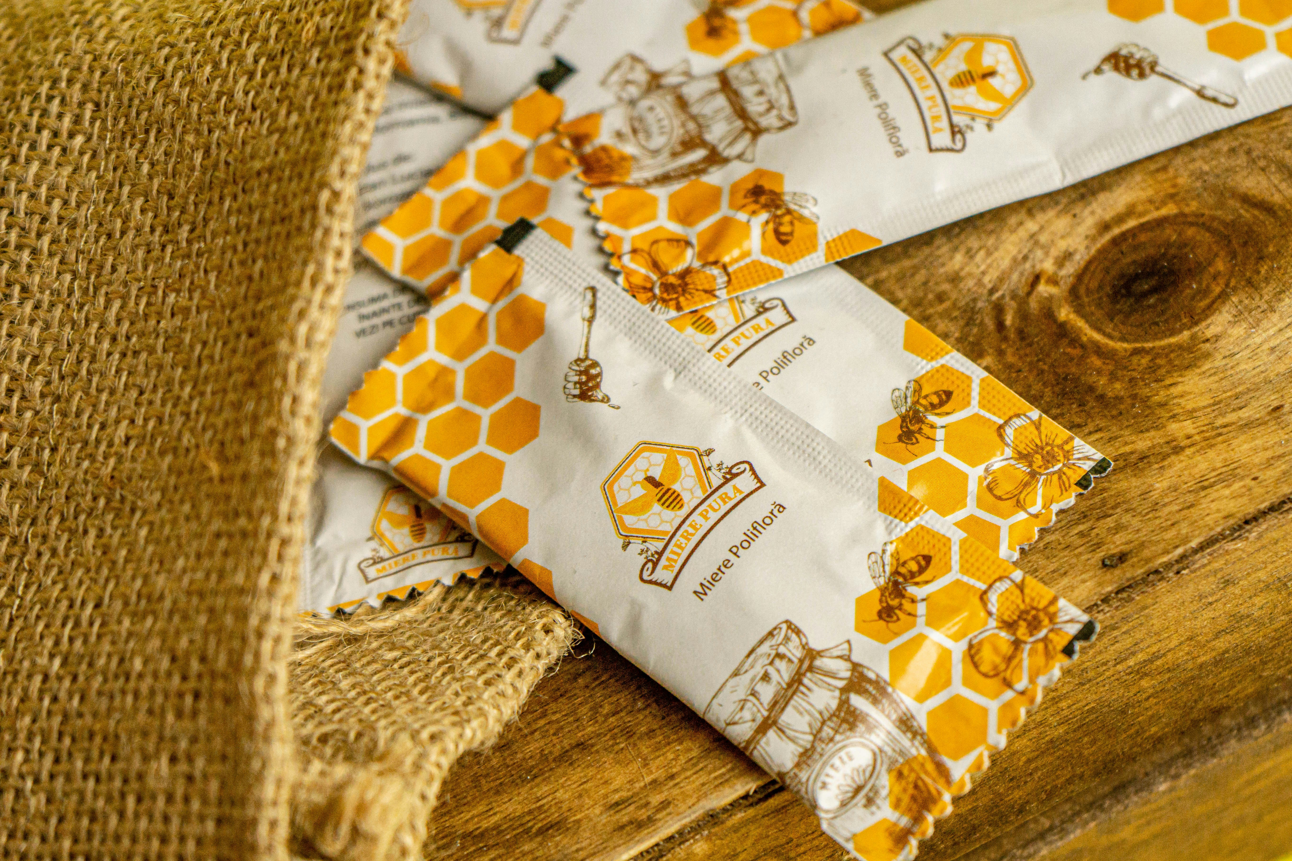 Honeycomb Wrappers on Rustic Wood