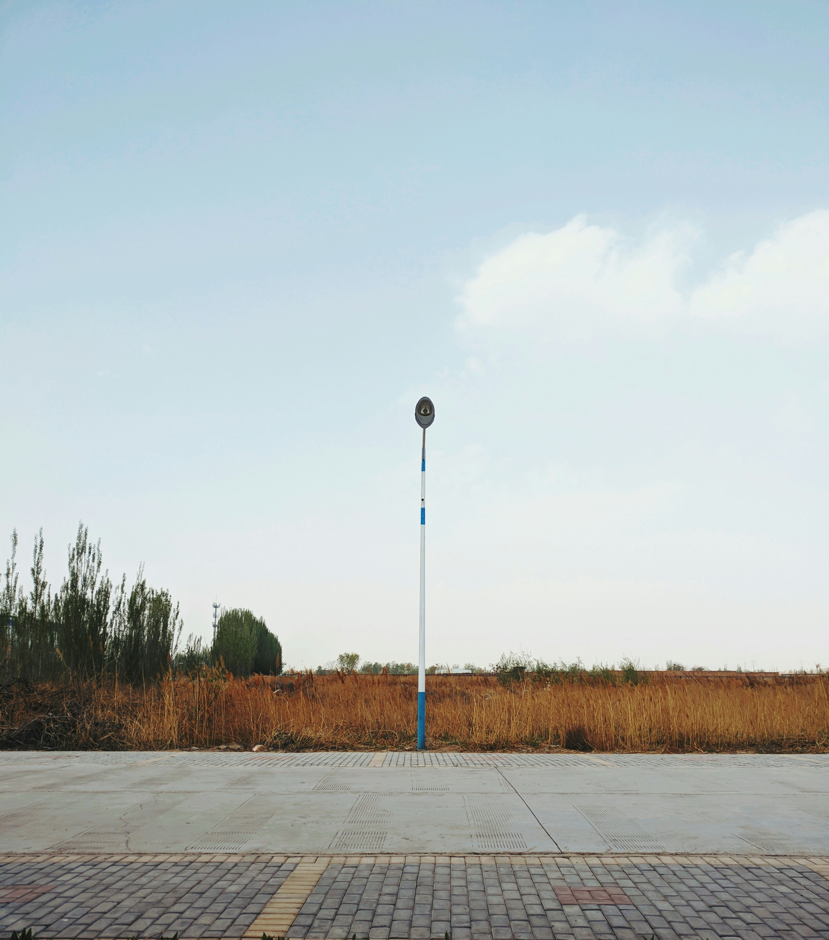 A street light sitting on the side of a road photo – Free Lamp post ...