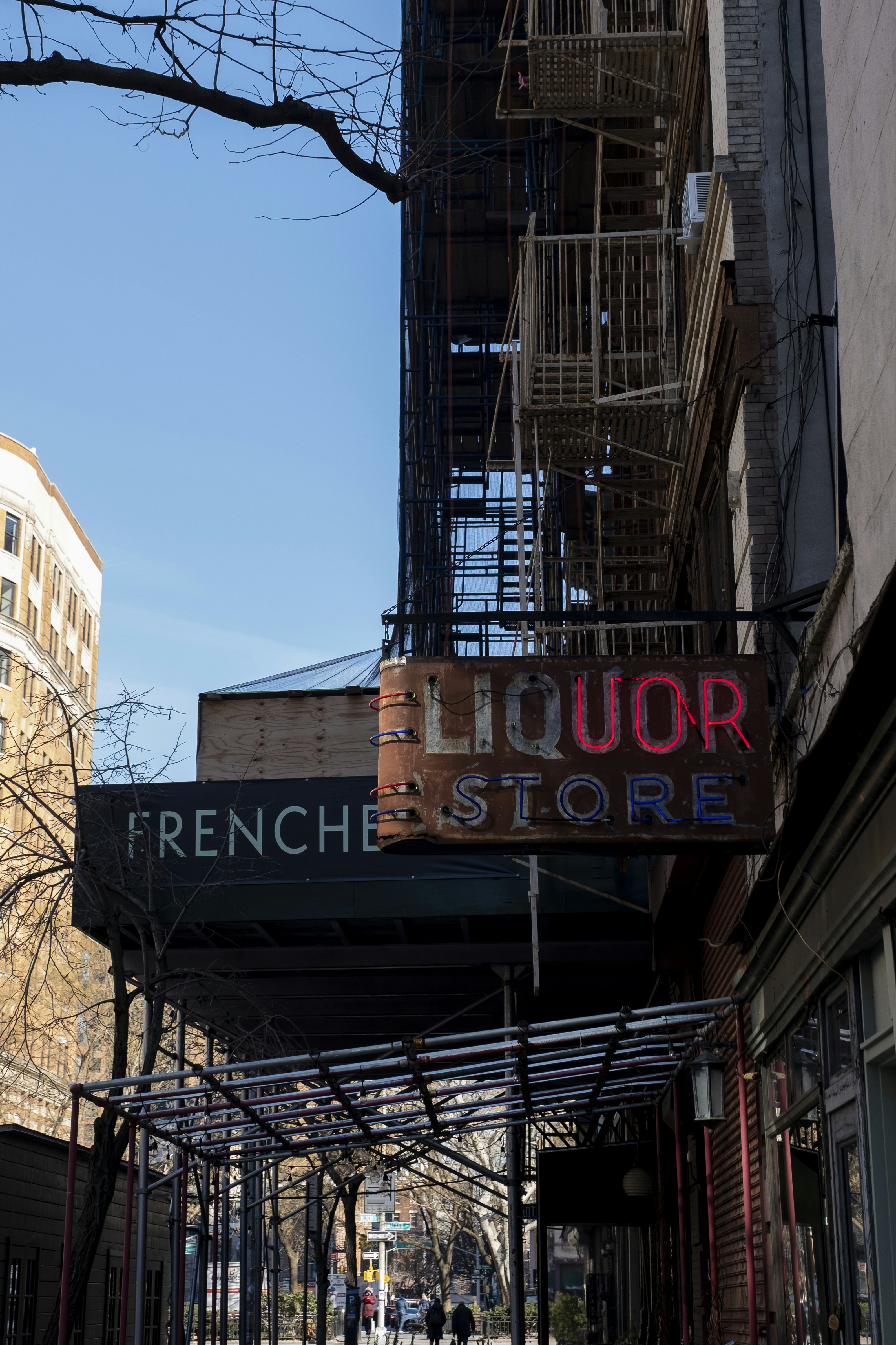 a sign that is on the side of a building