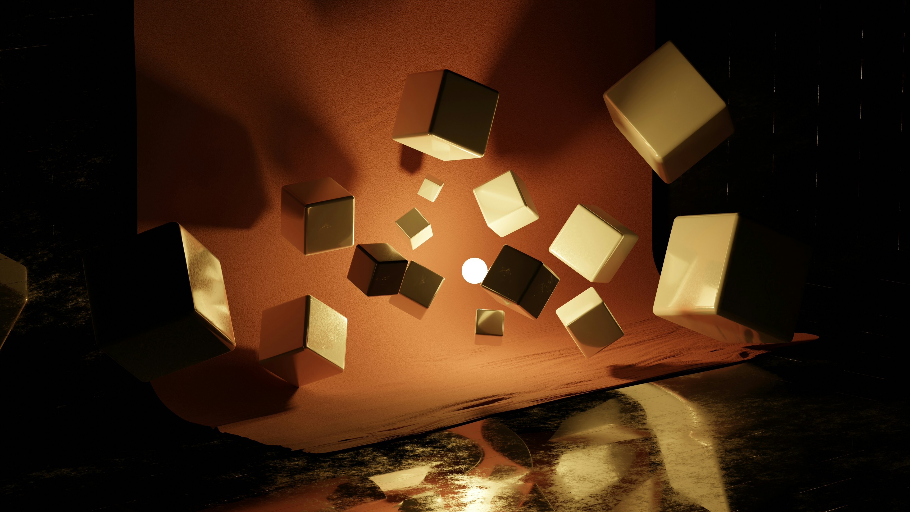 A group of cubes floating in the air photo – Free 3d render Image on ...