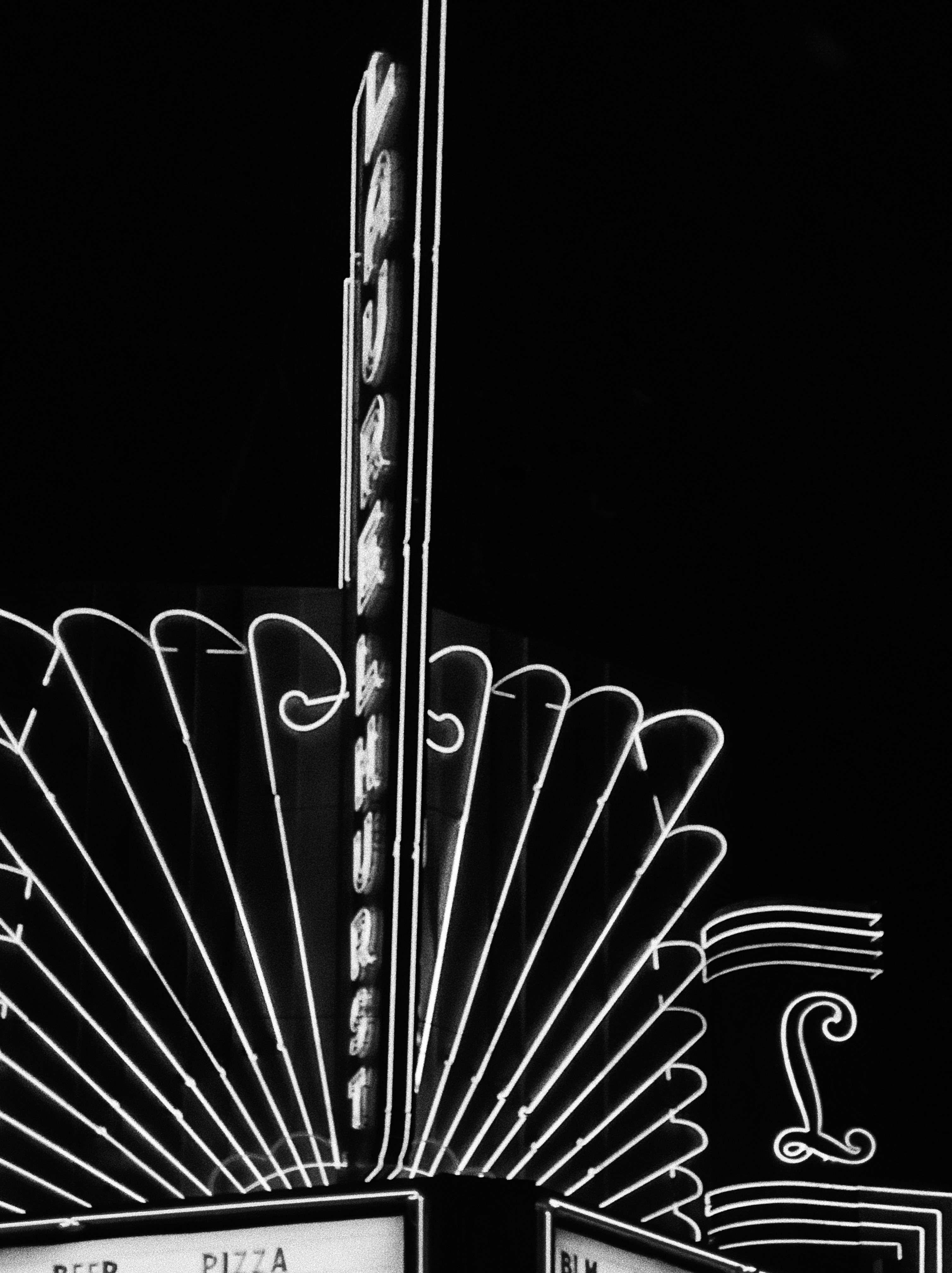 A black and white photo of a neon sign photo – Free Portland Image on ...