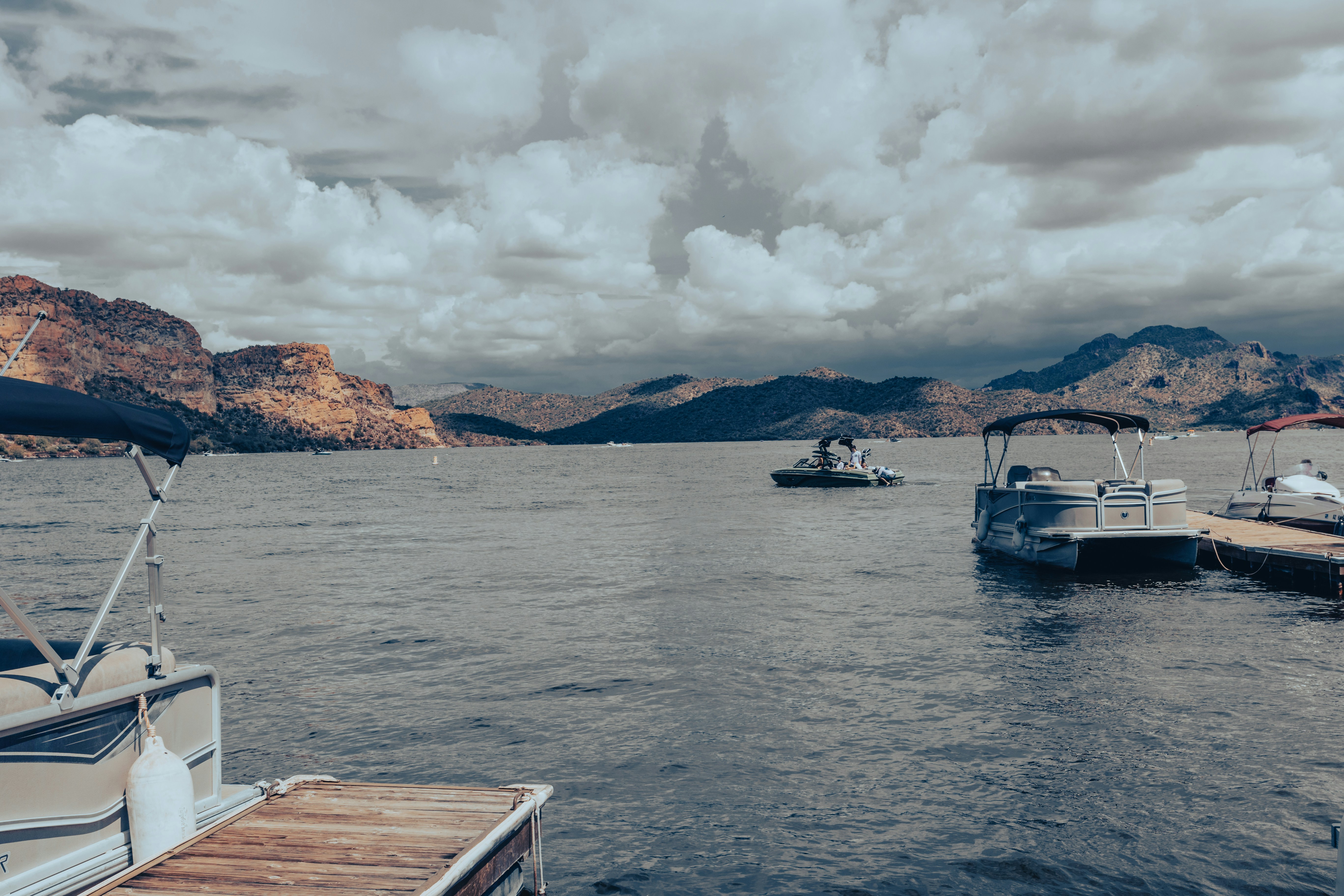 A couple of boats that are in the water photo – Free Arizona Image on ...