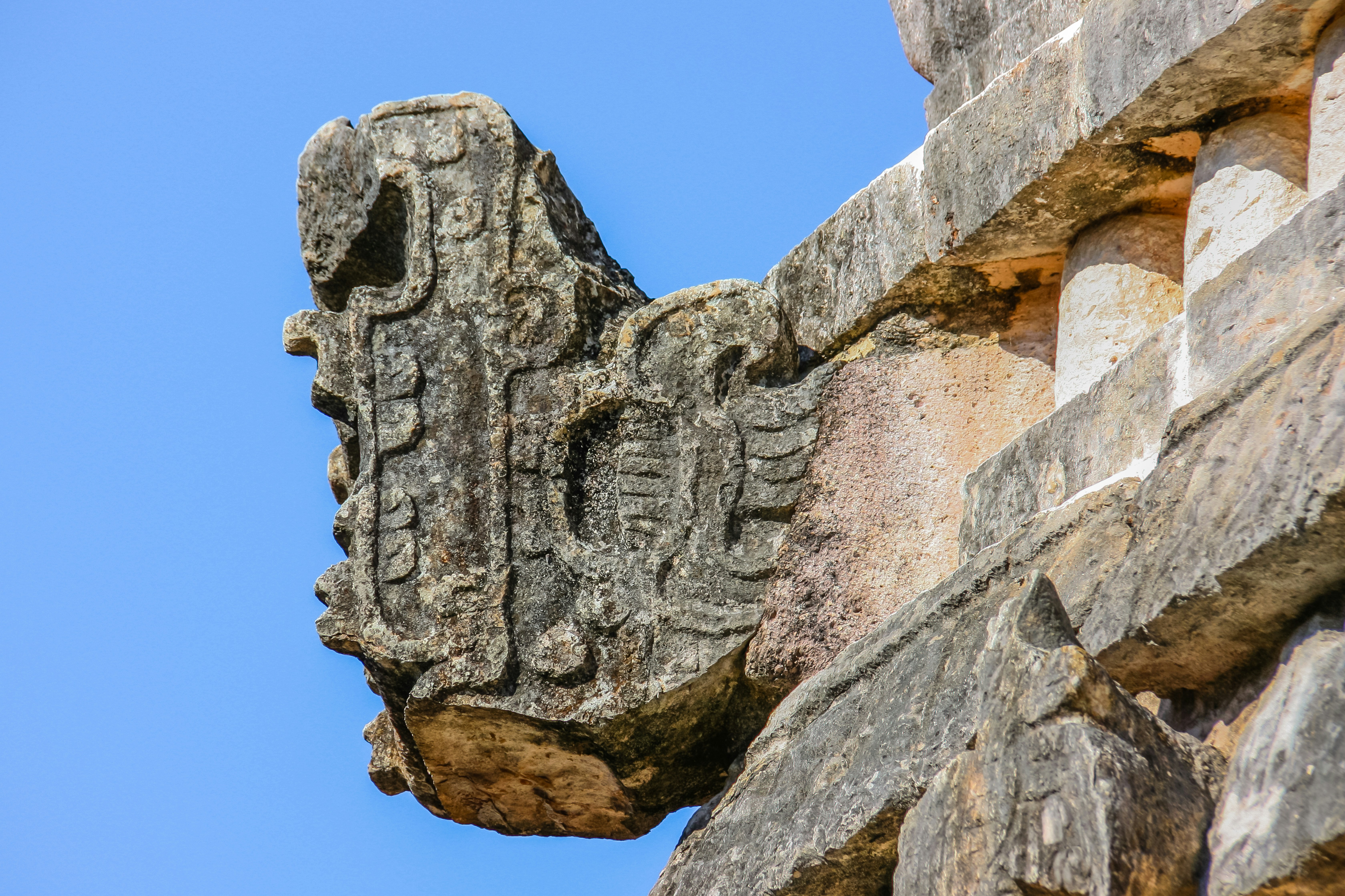 A stone carving on the side of a building photo – Free Outdoors Image ...