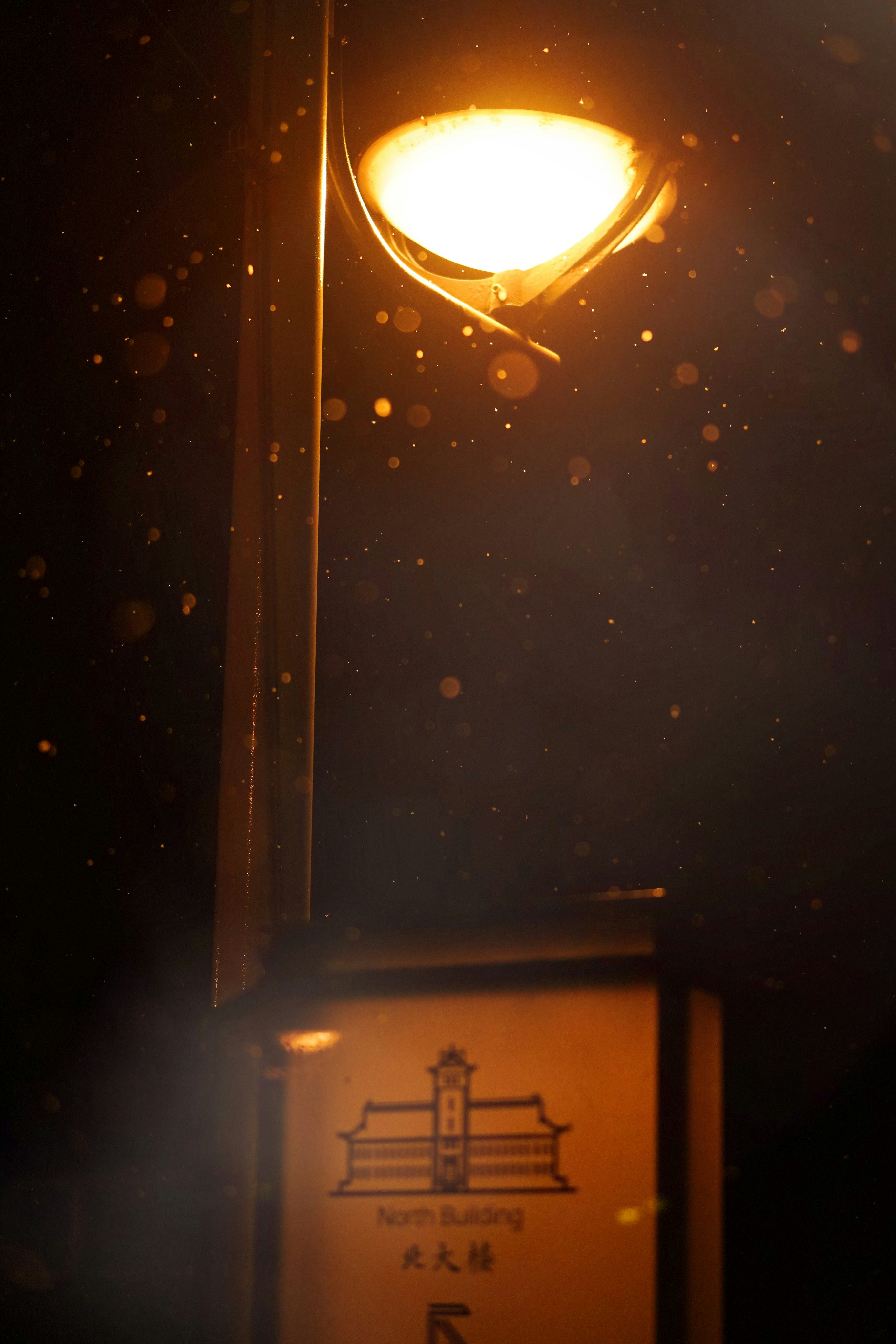 a street light that is on a pole